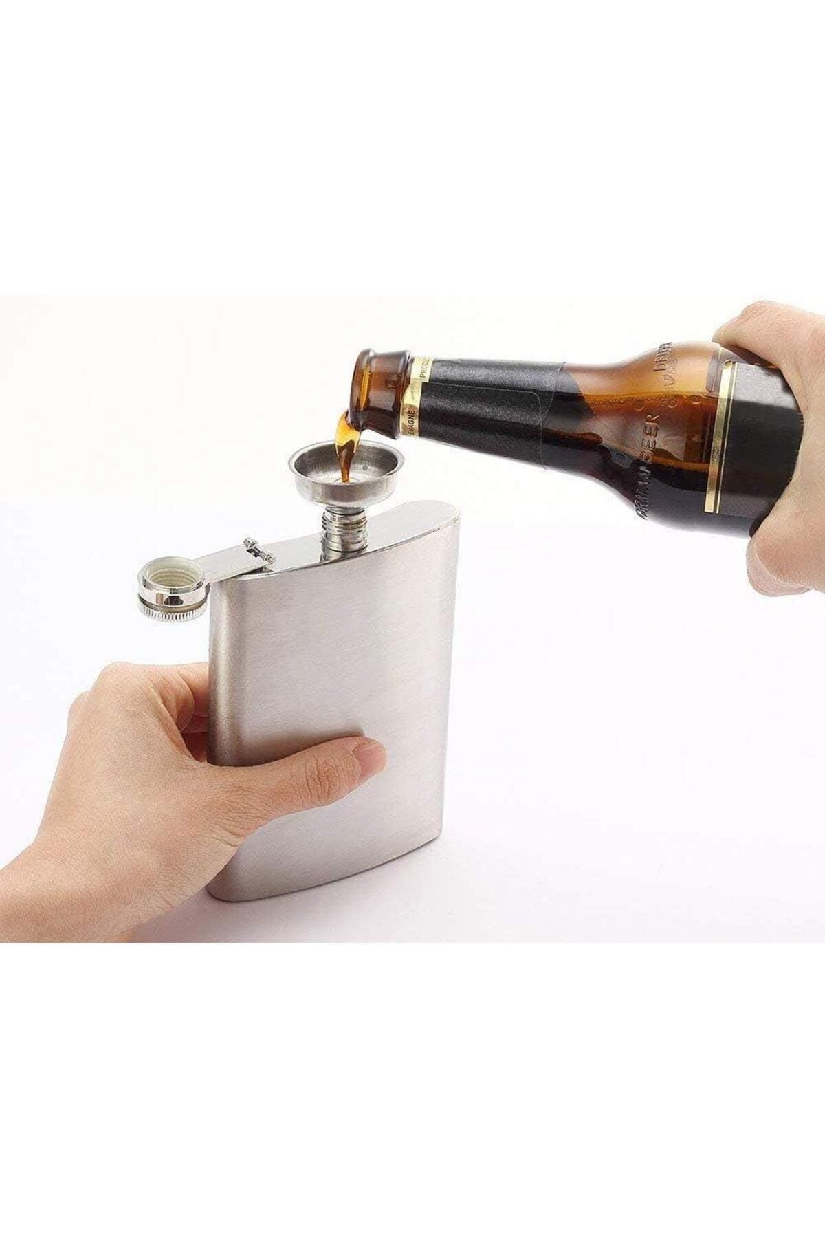 Genel Markalar 5 Oz- 150 Cc Hunili Cep Tipi Deri Kılıflı Çelik Viski ...