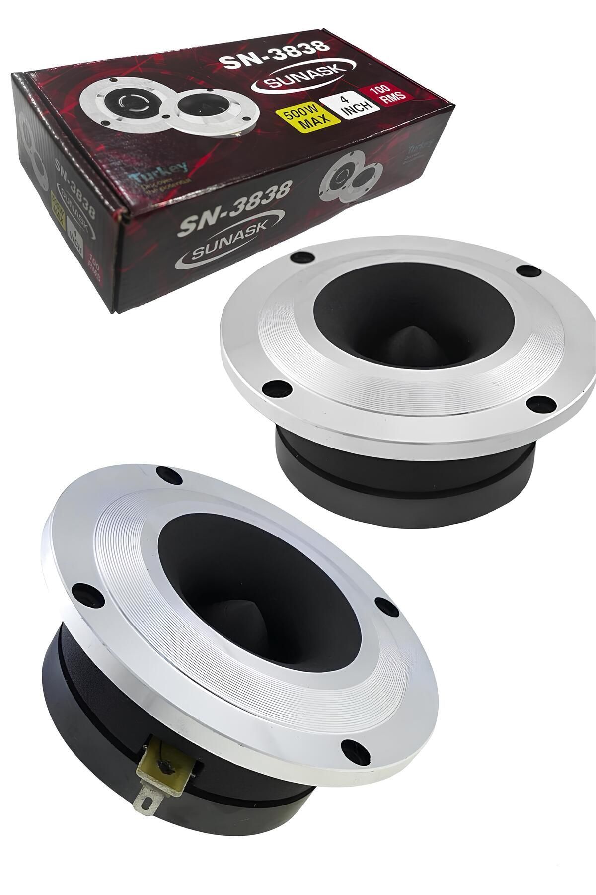 Sunask Sn-3838 10 Cm 500 Watt 100 Rms Dome Twitter Twieeter 2 Adet ( 1. Sınıf Kalite) Kutu ...