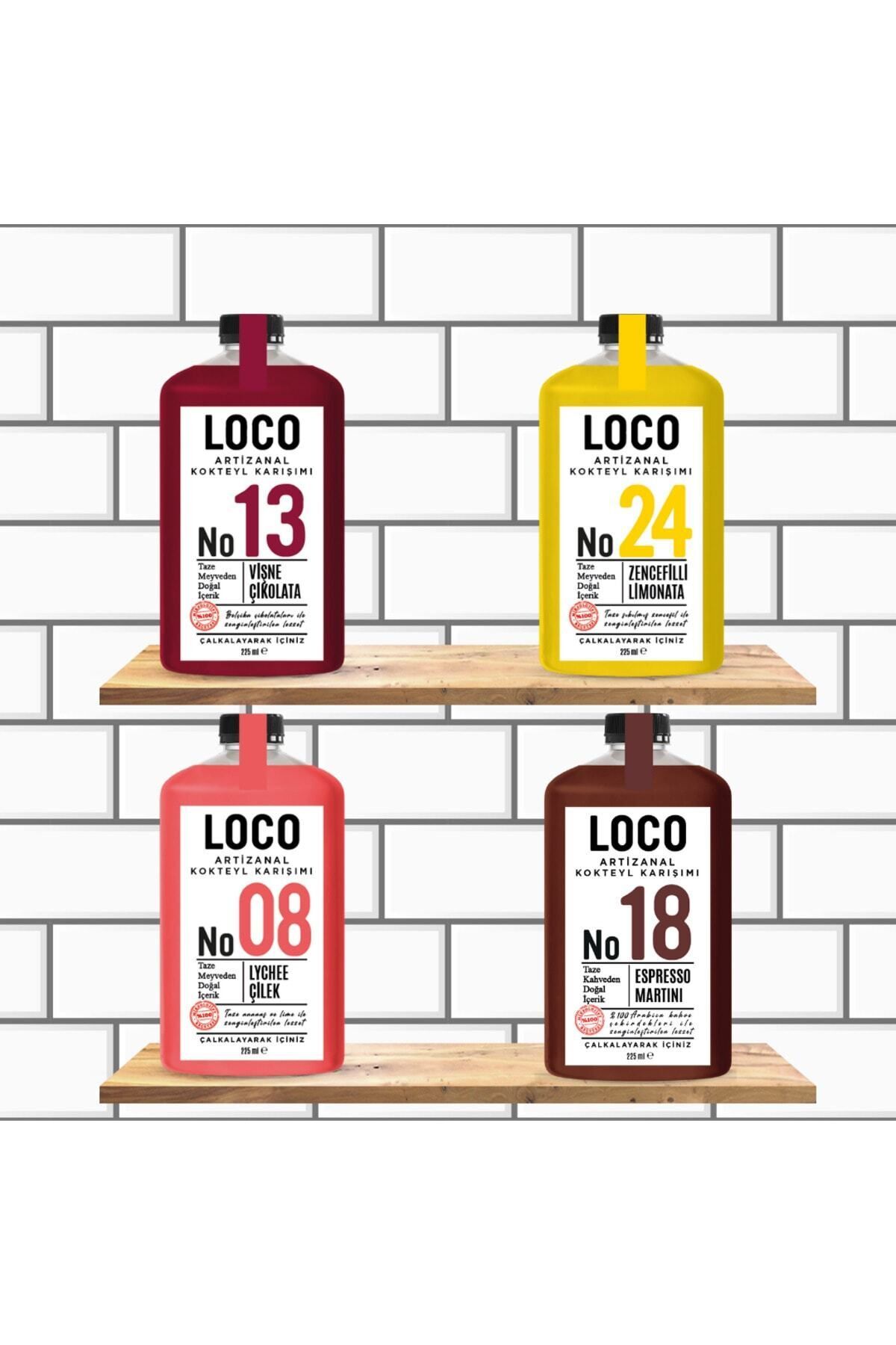 LOCO 4'lü Artizanal Alkolsüz Karışım Taze Sıkma Meyve Kokteyl Mix Tatlı ...