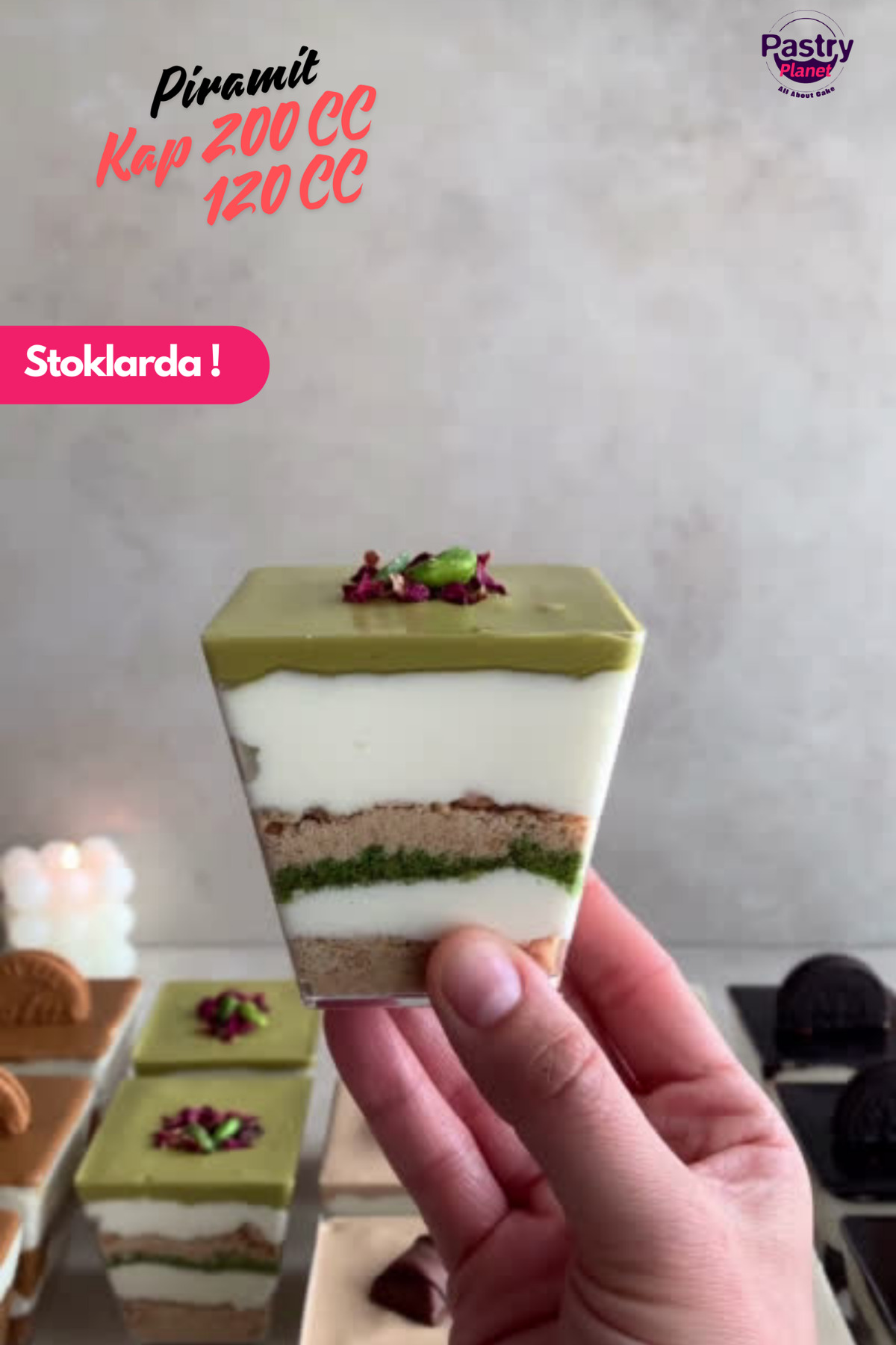 PASTRY PLANET Piramit Kap 25 Adet 200cc (Magnolia Kabı Prizma) Fiyatı, Yorumları - Trendyol