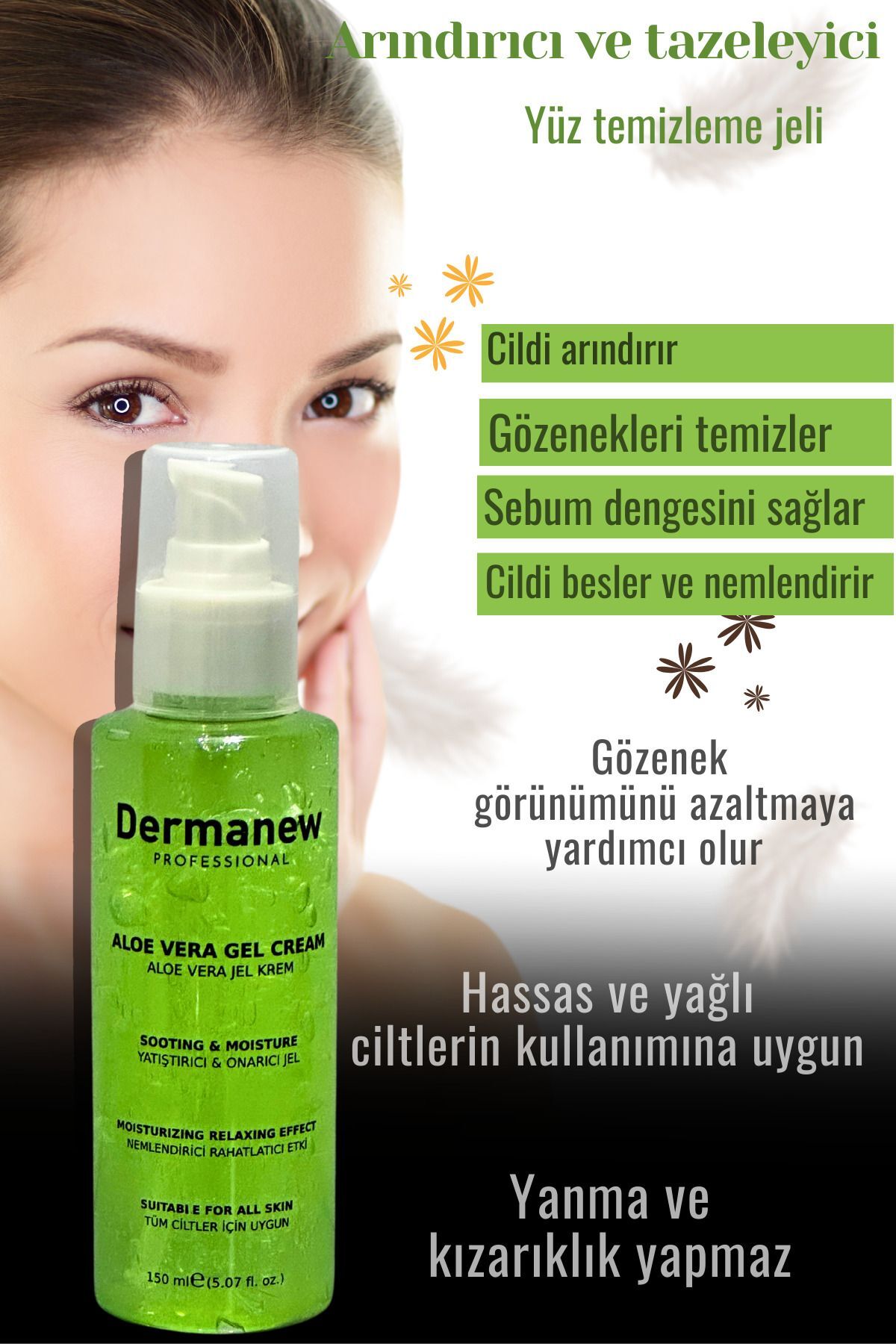 dermanew hair Aloe Vera Jeli %99 Alovera Içerir Nemlendirici ...