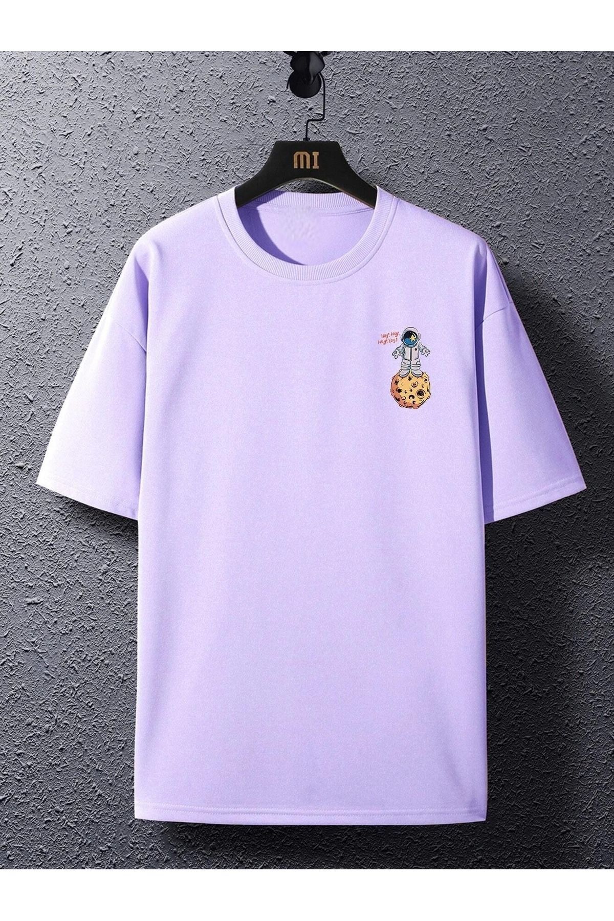 PALPİTO Unisex Lila Space Uzay Baskılı Oversize T-Shirt Fiyatı ...