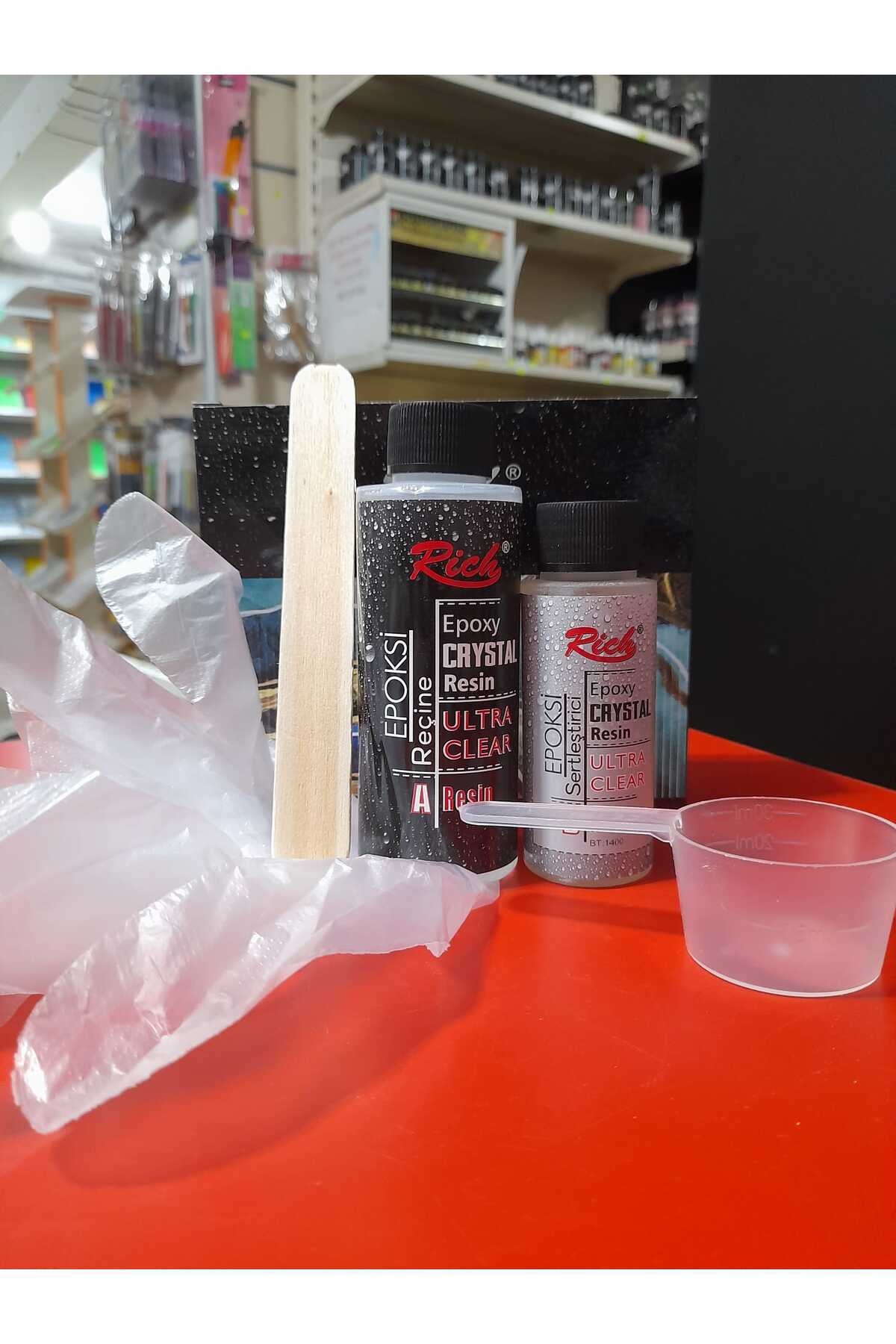 Rich Epoksi Reçine Epoxy Crystal Resin ŞEFFAF RENKSİZ Ultra Clear 120gr ...