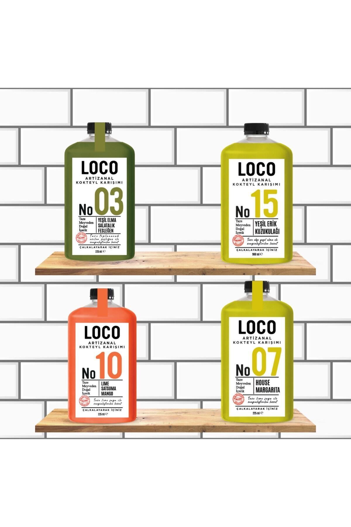 LOCO 4'lü Artizanal Alkolsüz Karışım Taze Sıkma Meyve Kokteyl Mix Ekşi ...