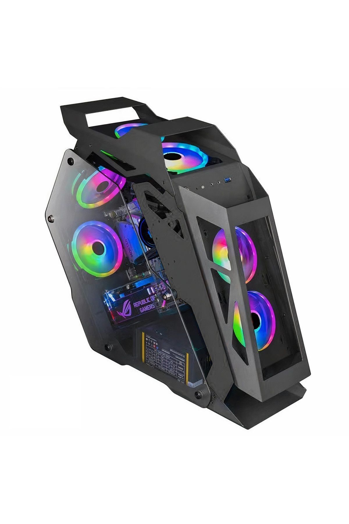 Revenge Darth Vader 6 RGB Fanlı Cam Panel Robotik Kasa m-ATX Gaming Oyuncu Bilgisayar Kasası ...