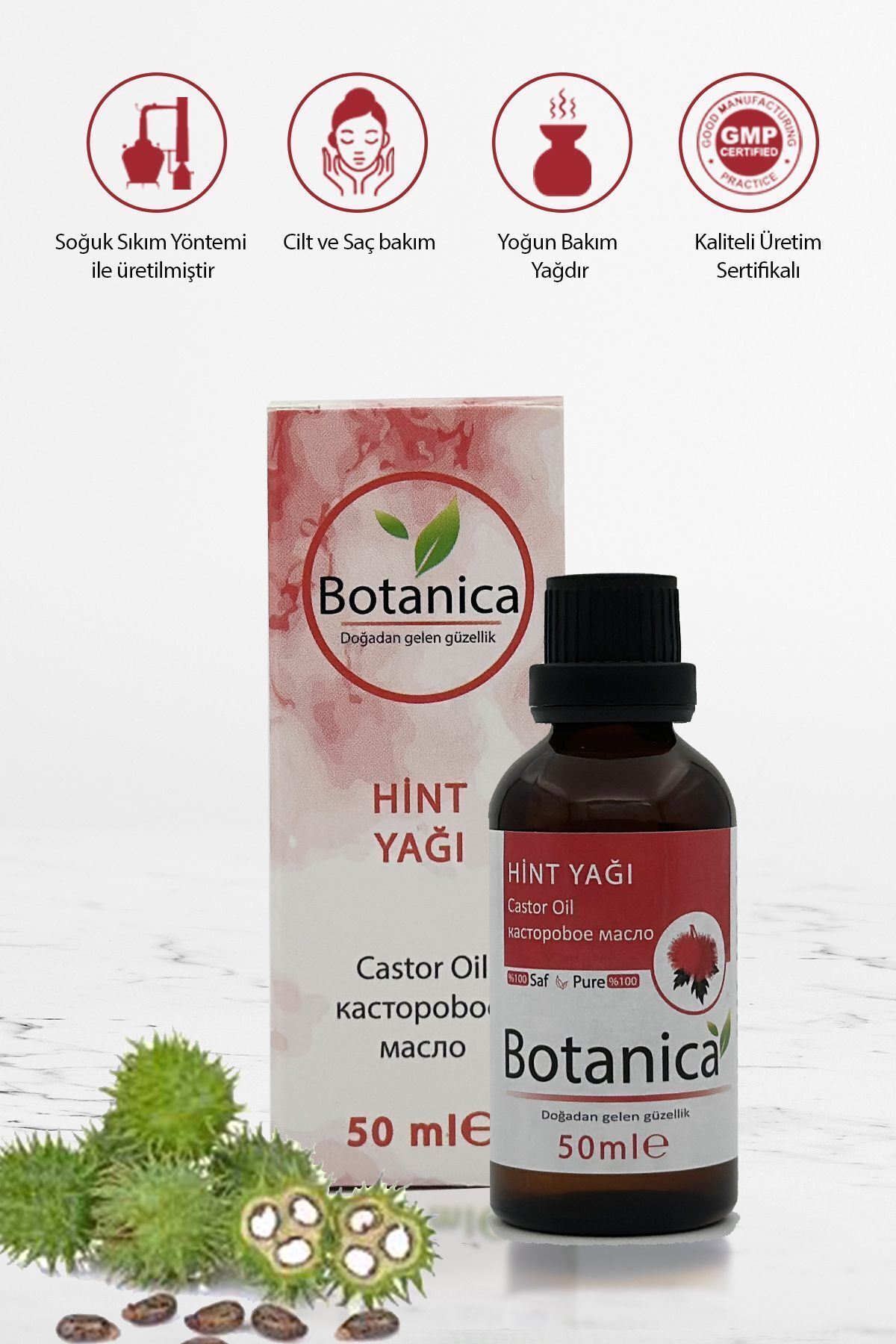 botanica Hint Yağı - Ricinus Communis - ( Cilt Ve Saç Besleme ) Castor ...