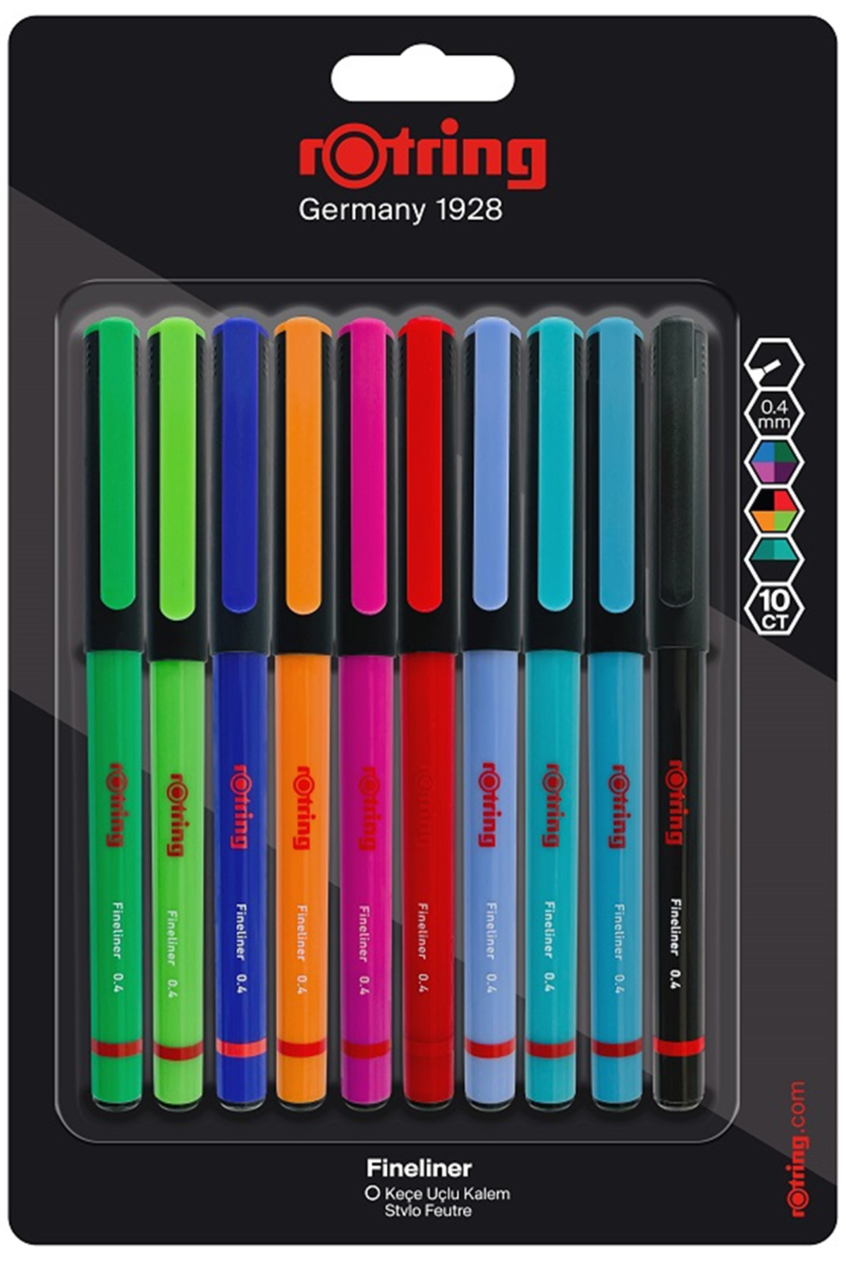 Rotring ROTRİNG FINELINER KEÇE UÇLU KARIŞIK 10 LU BLS. 2166220 1 ADET ...