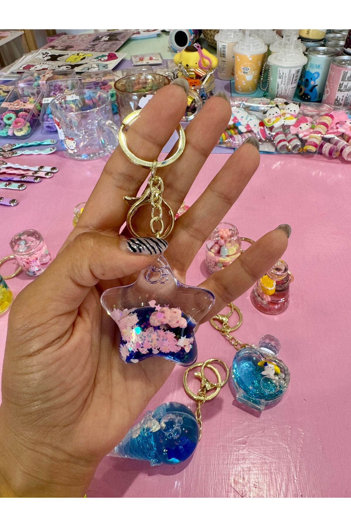 sisa.art Sulu Simli Yıldızlı Anahtarlık Çanta Süsü (1 Adet) Fiyatı ...