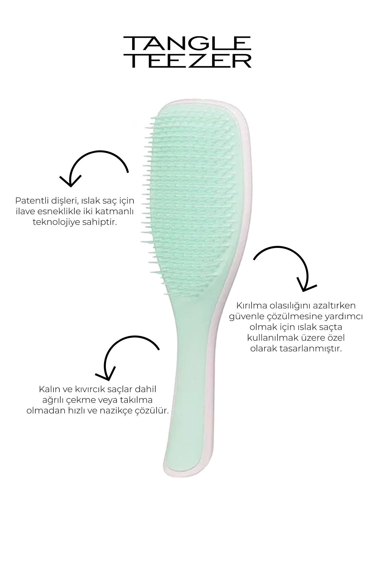 Tangle Teezer The Ultimate Detangler Regular Baby Pink Mint Saç Fırçası ...
