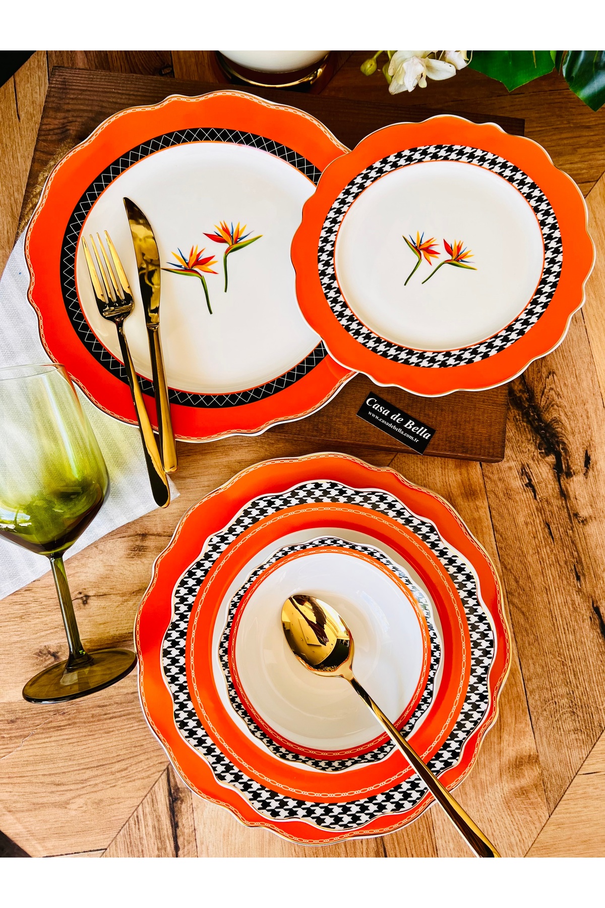 CASA DE BELLA Leisy Bone China 12 Kişilik 48 Parça Lüks Yemek Takımı ...