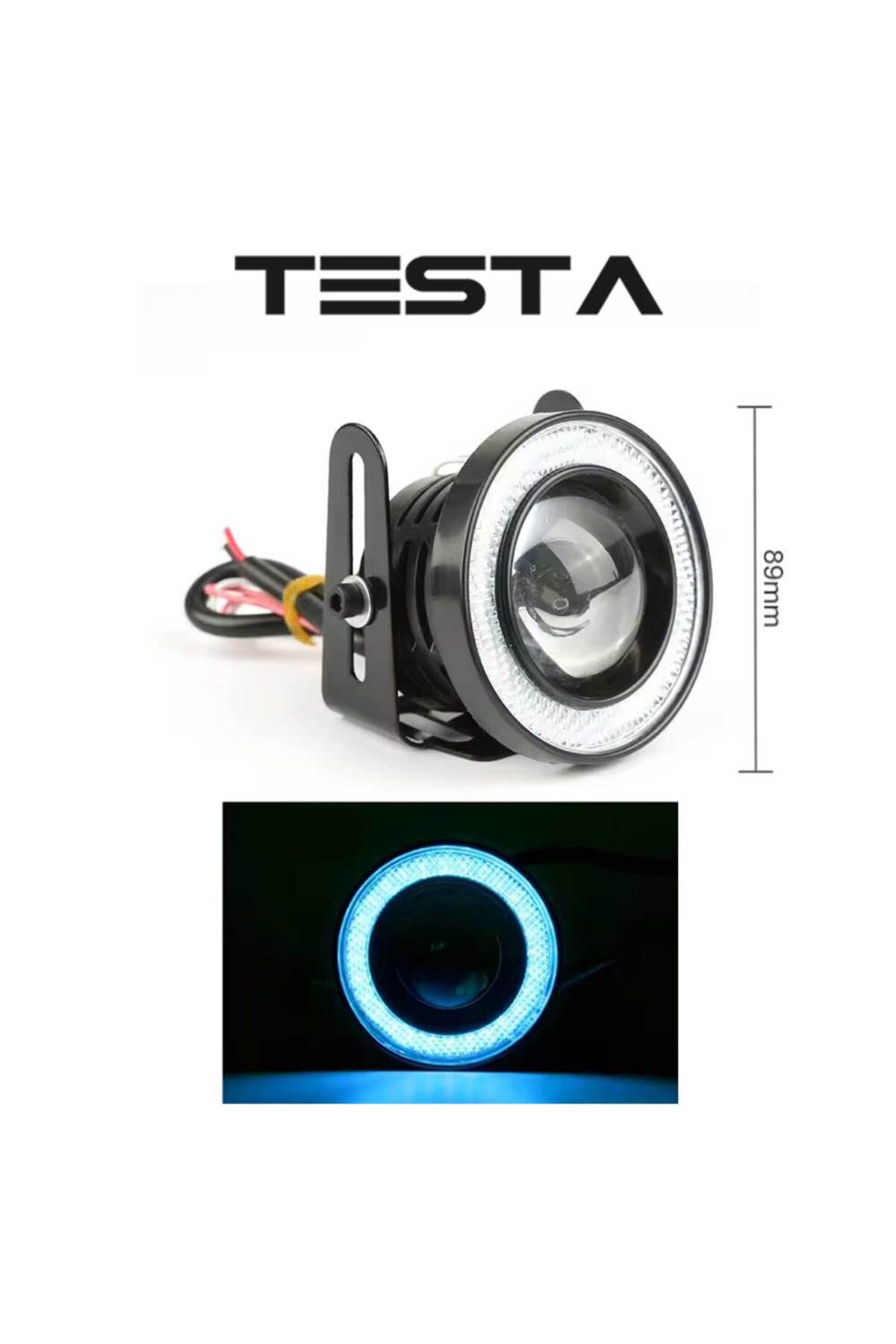 TESTA Universal Mercekli Led Angel Sis Farı 89mm Ice Blue (Buz Mavisi ...
