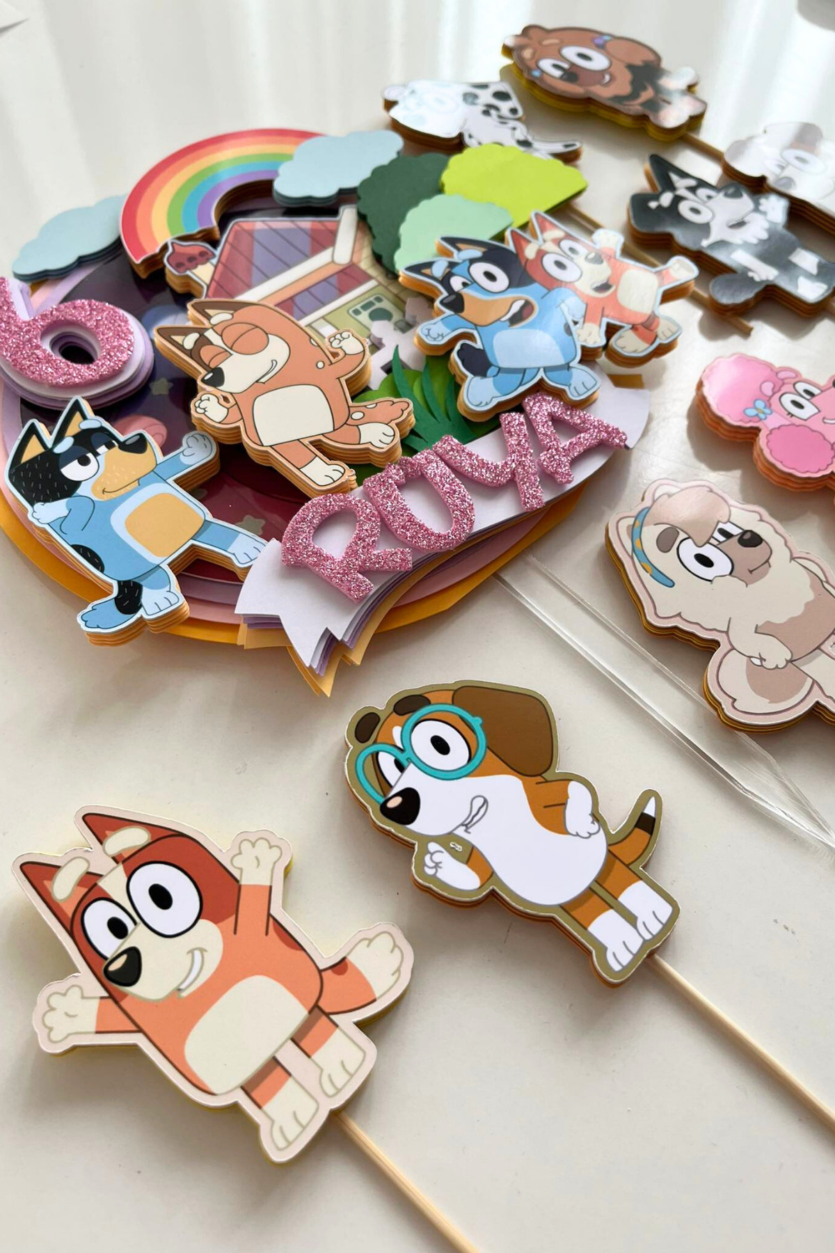 caketopper BLUEY Temalı Pasta Süsü Bluey Karakterleri Erkek Kız Çocuk ...