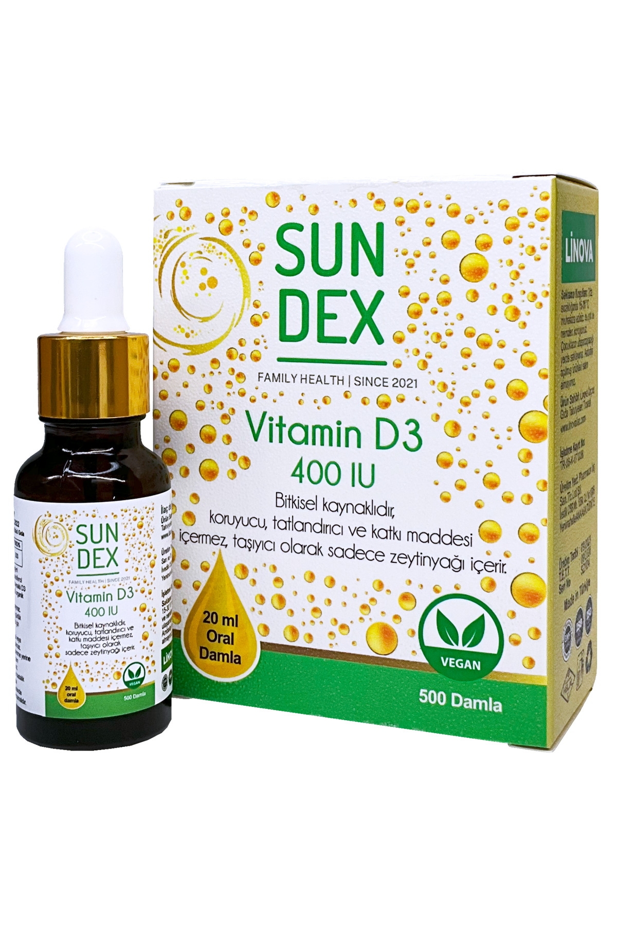 Sun Dex Family Health Since 2021 Vitamin D3 400 Iu 20 Ml Bitkisel ...