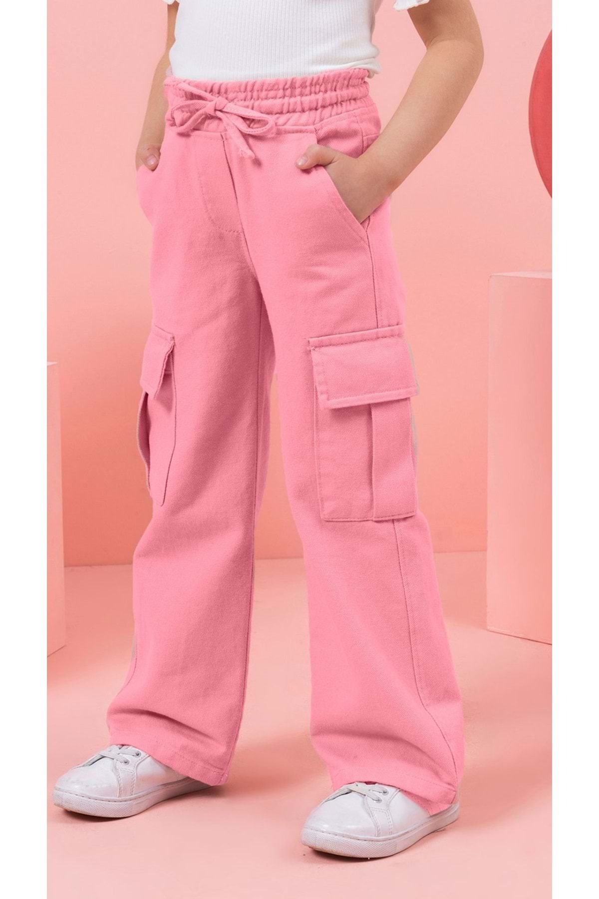 Hopi Kids Kargo Cepli Lastikli Bel Gabardin Kız Kargo Pantolon - Pembe - 5-6 Yaş Fiyatı ...
