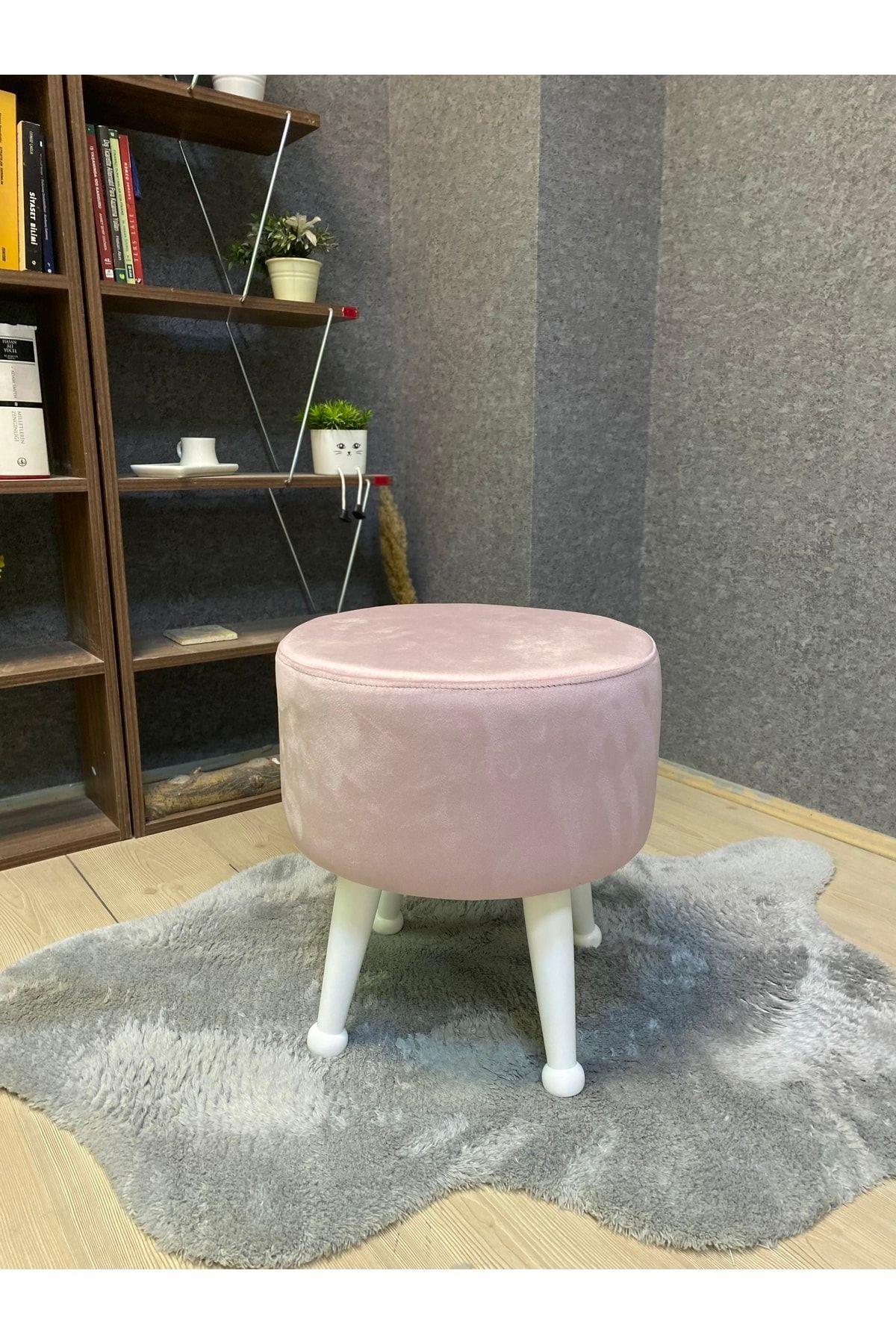 Asedia Miskin Lake Pembe Ahşap Ayak Uzatma Pufu Makyaj Koltuğu Tabure Babalar Günü Hediyesi ...
