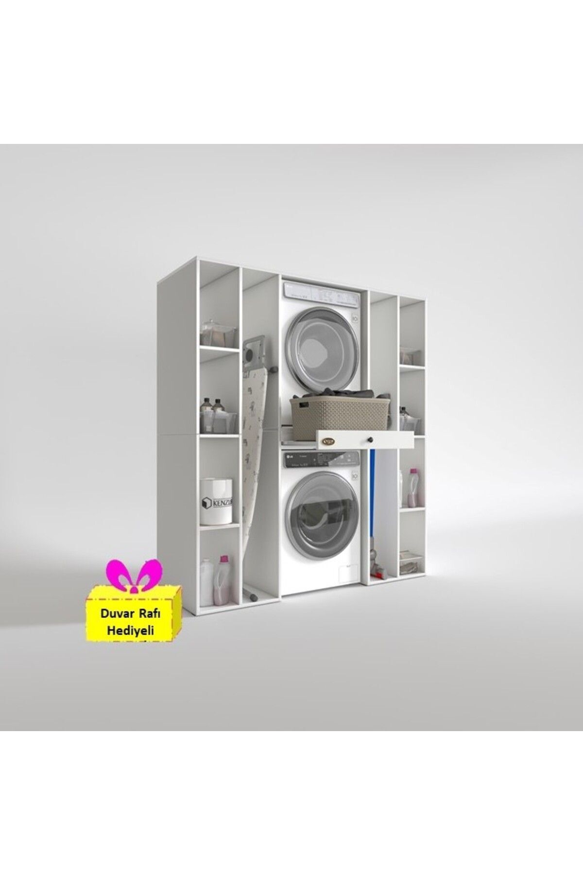 Kenzlife Çamaşır-Kurutma Makinesi Dolabı Sadra Byz 187*170*60 Çekmeceli ...