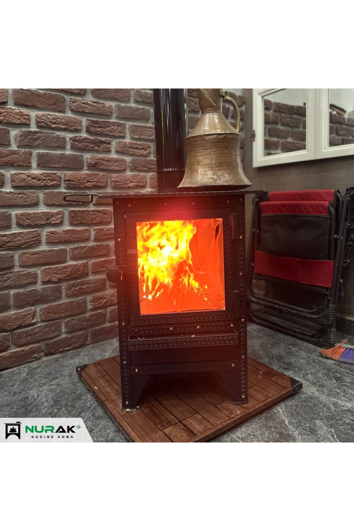 Nurak Kuzine Soba Nurak Camlı Isınma Şöminesi - Fiyatı, Yorumları