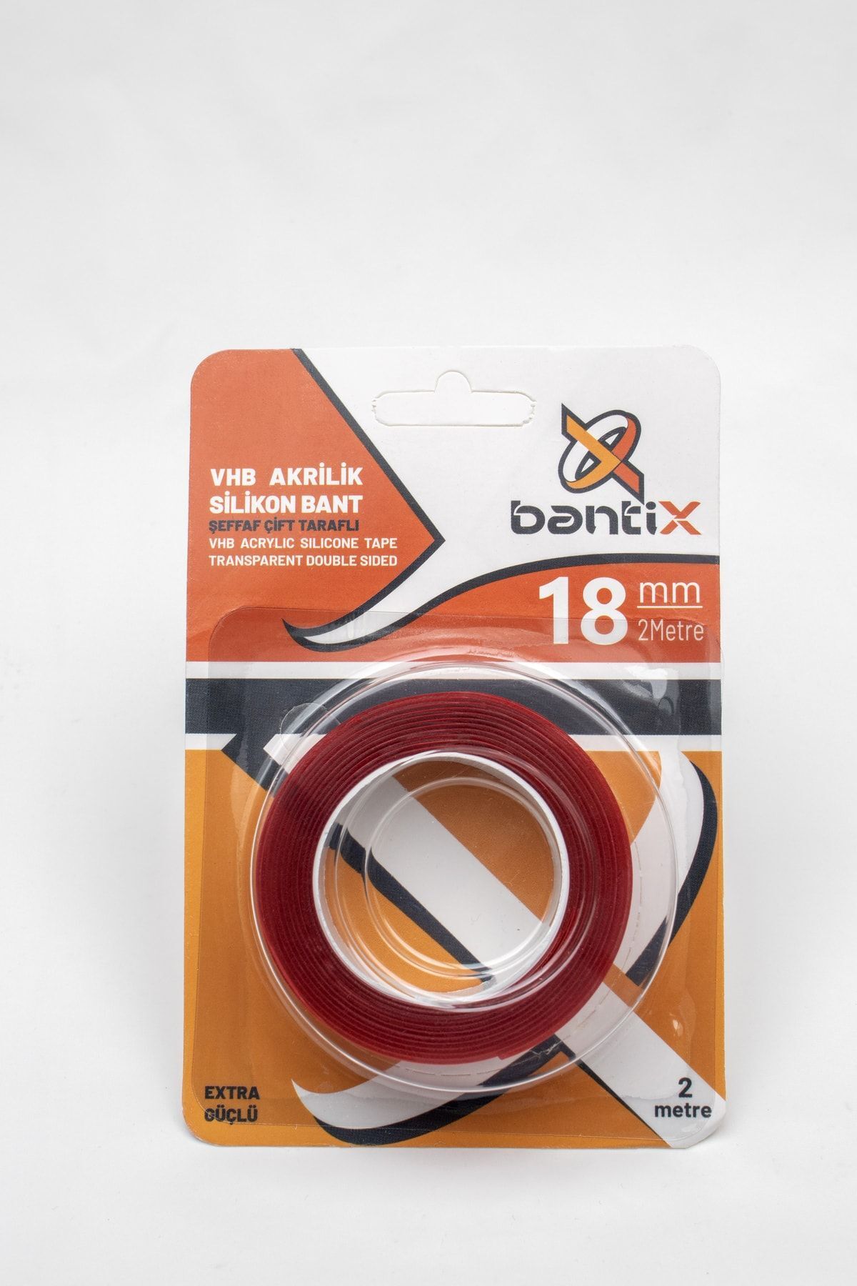 Bantix Çift Taraflı Ekstra Güçlü Şeffaf Silikon Bant 18mm*2 Metre ...