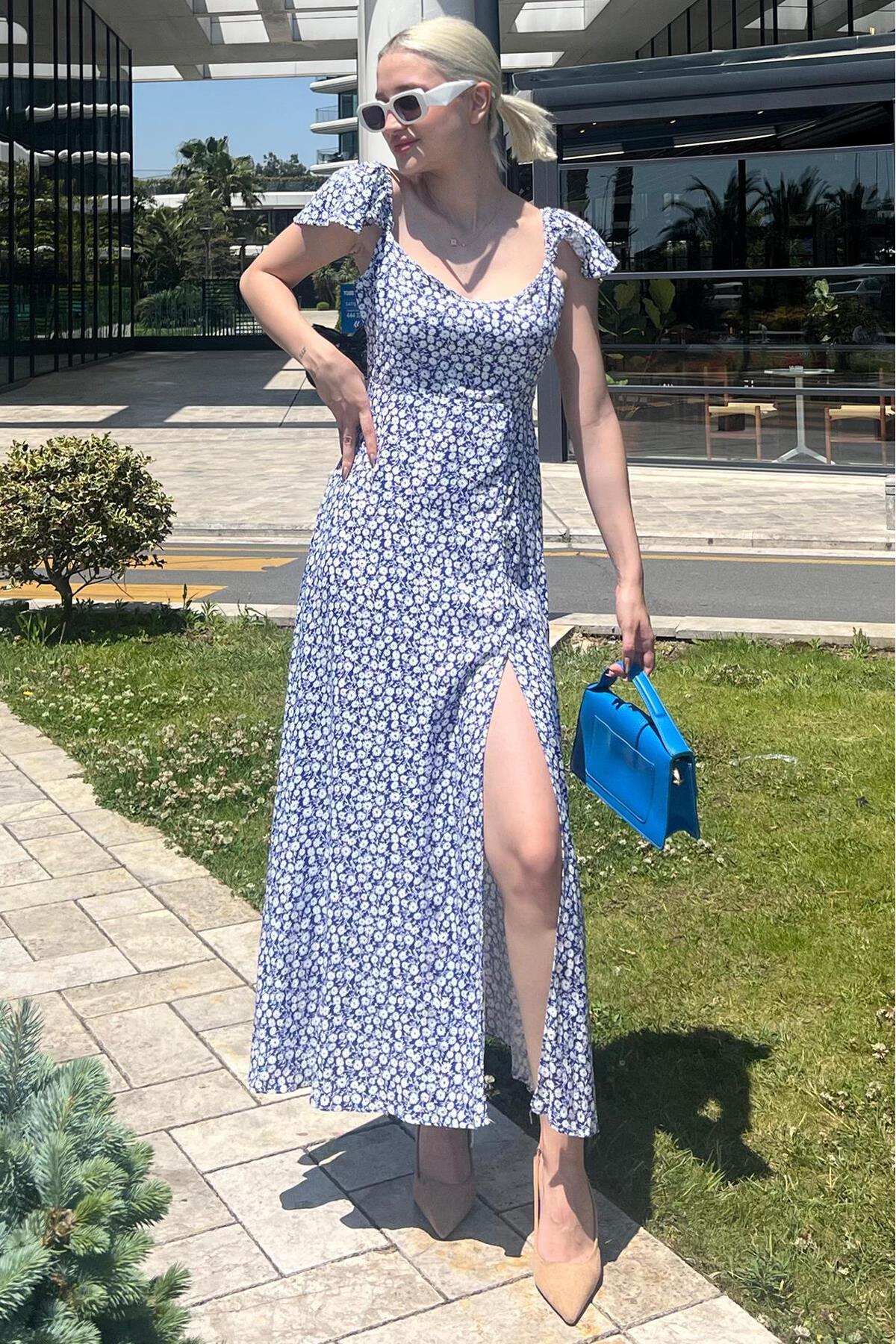 Madmext MG2004 Model Saks Model Rochie Slit - Trendyol