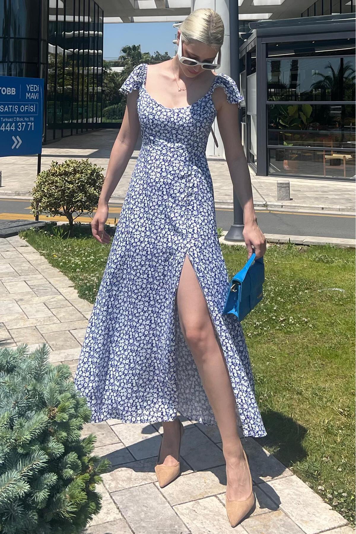 Madmext MG2004 Model Saks Model Rochie Slit - Trendyol