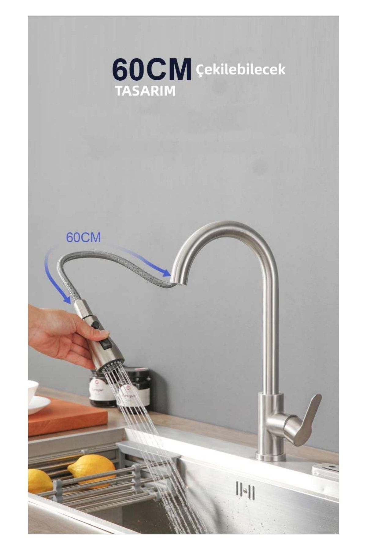 FLEKO Mutfak Musluk Inox 304 Sprallı Fiyatı, Yorumları - Trendyol