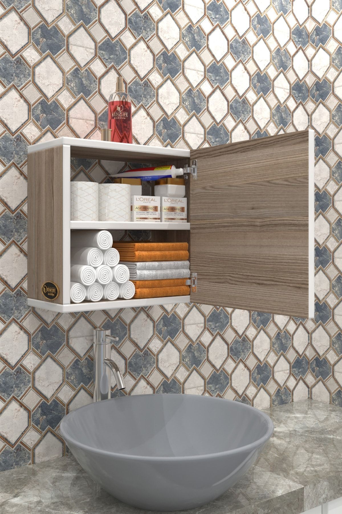 Kenzlife Banyo Ecza Dolabı Susanin Crd 39*39*20 Mutfak Komodin (M ...