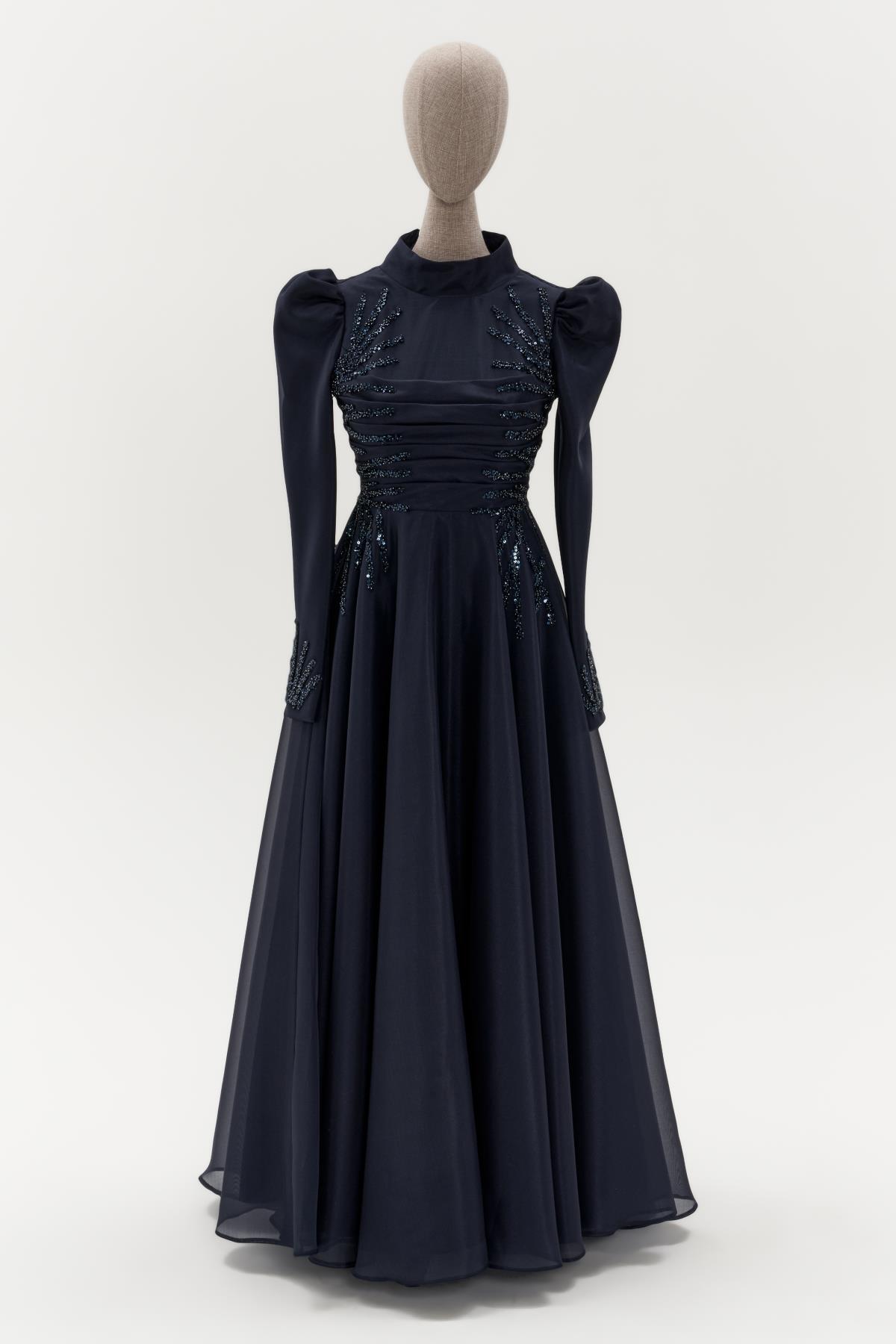 MY DREAMS COLLECTİON Bel Drape Simetrik Taş İşli Elbise Fiyatı ...