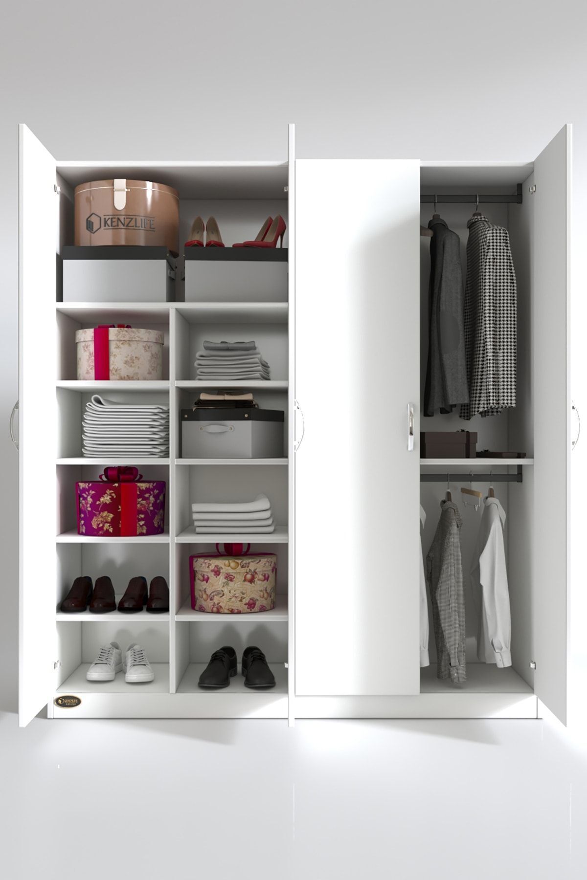 Kenzlife Gardırop 4 Kapılı Kaktüs 180*160*52 Byz Xlarge Kapaklı ...