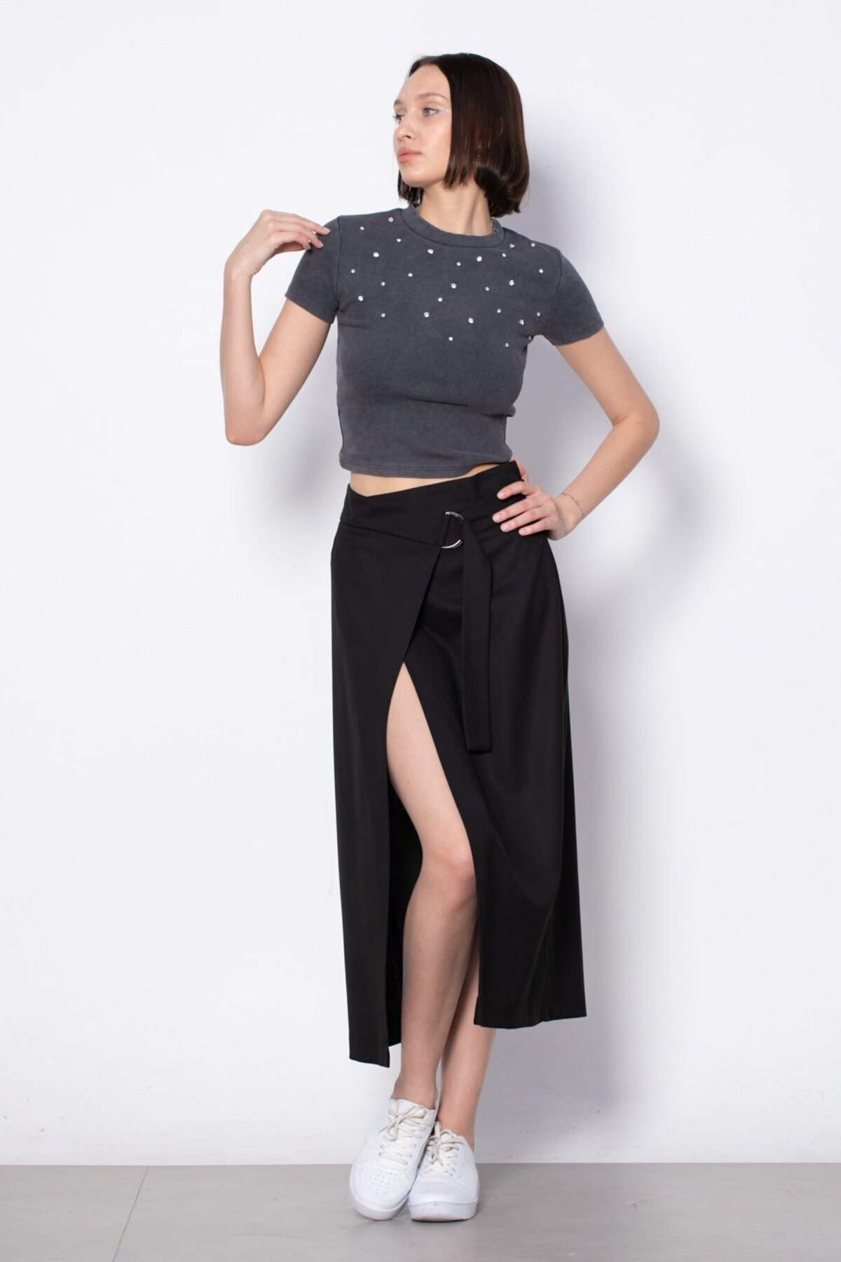 BARRELS AND OIL Bel Detaylı Midi Boy Etek - Siyah Fiyatı, Yorumları ...