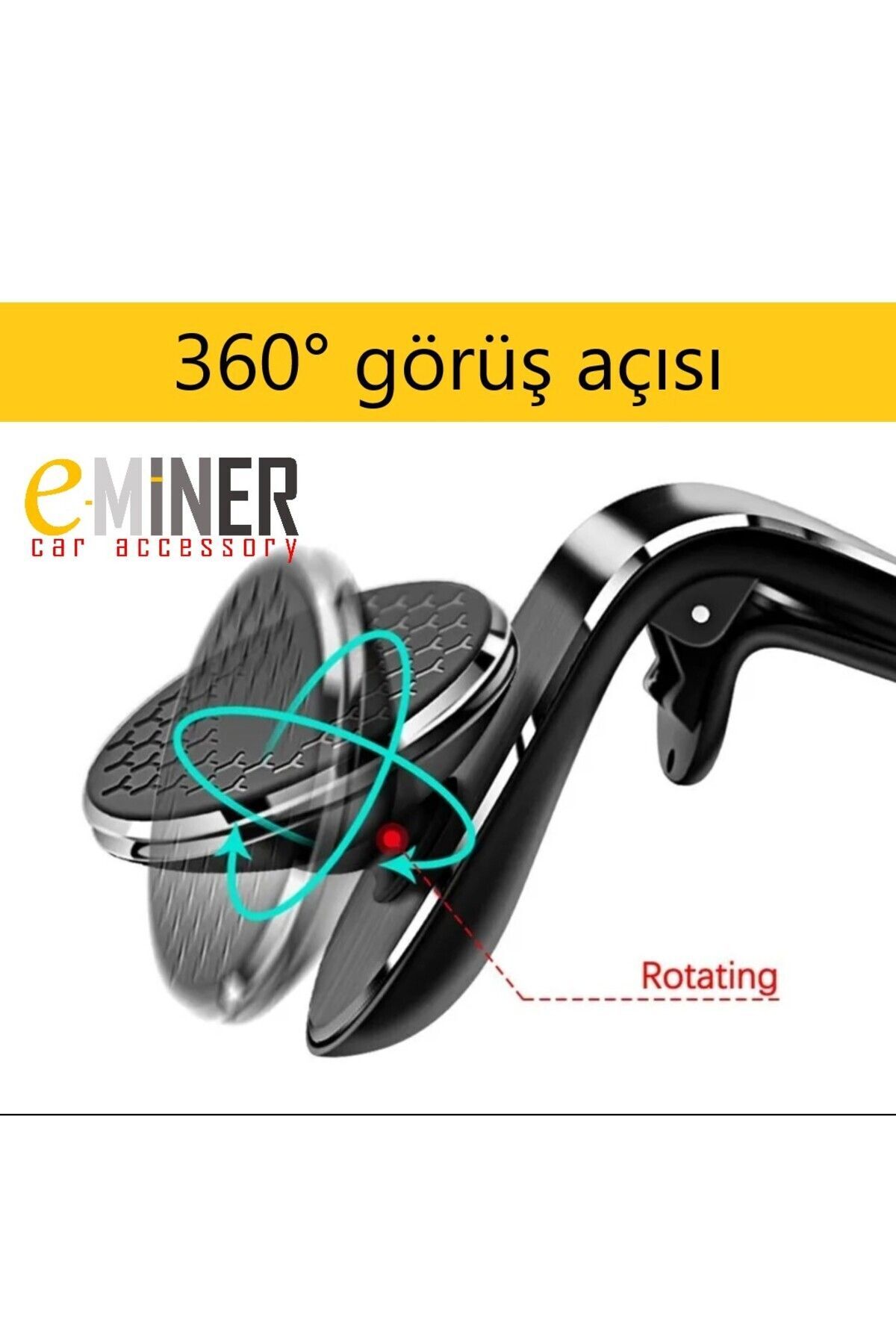 EMİNER Syrox Ph38 360 Derece Dönebilen Mıknatıslı Araç Telefon Tutucu ...