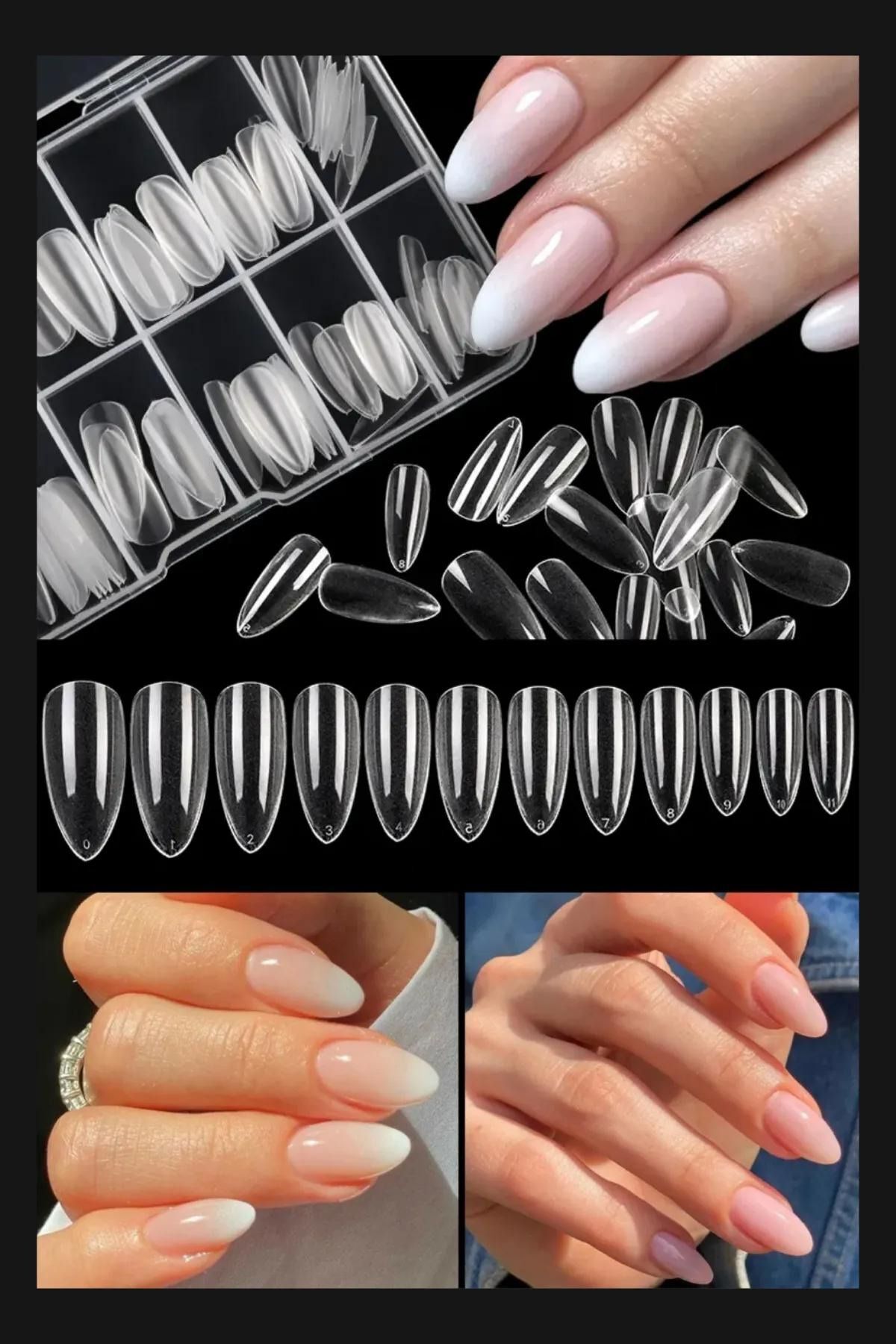 Diloshtrend Design 100’lü Yeni Nesil Jel Destekli Badem Tırnak Seti ...