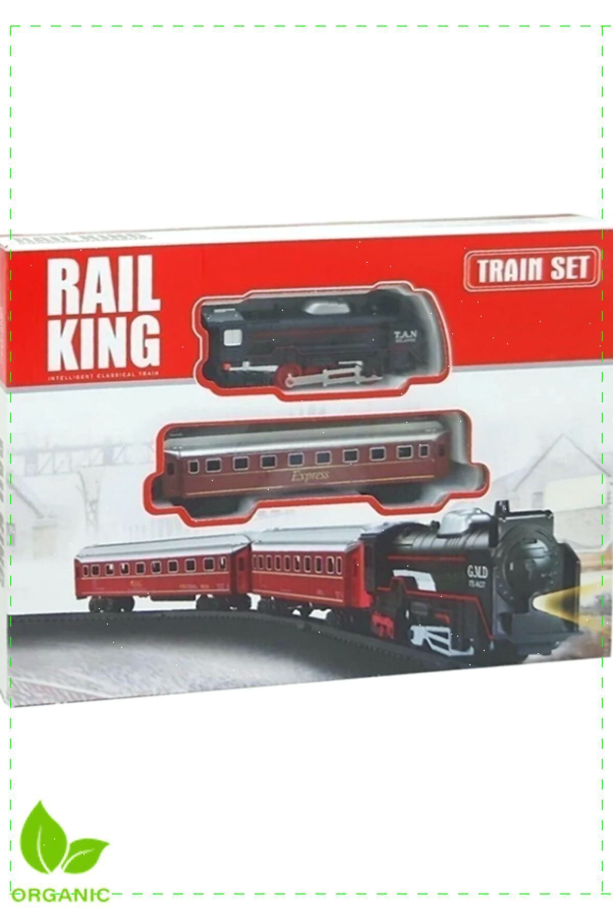 OMZ Rail King Oyuncak Tren Seti Pilli 12 Parça Raylı Vagonlu Kara Tren ...