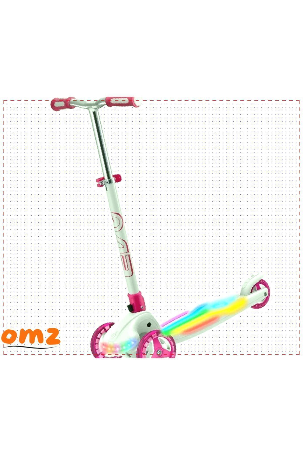 OMZ Tekerlekli Colour Burst Işıklı Beyaz Scooter Egitici Kız Erkek ...