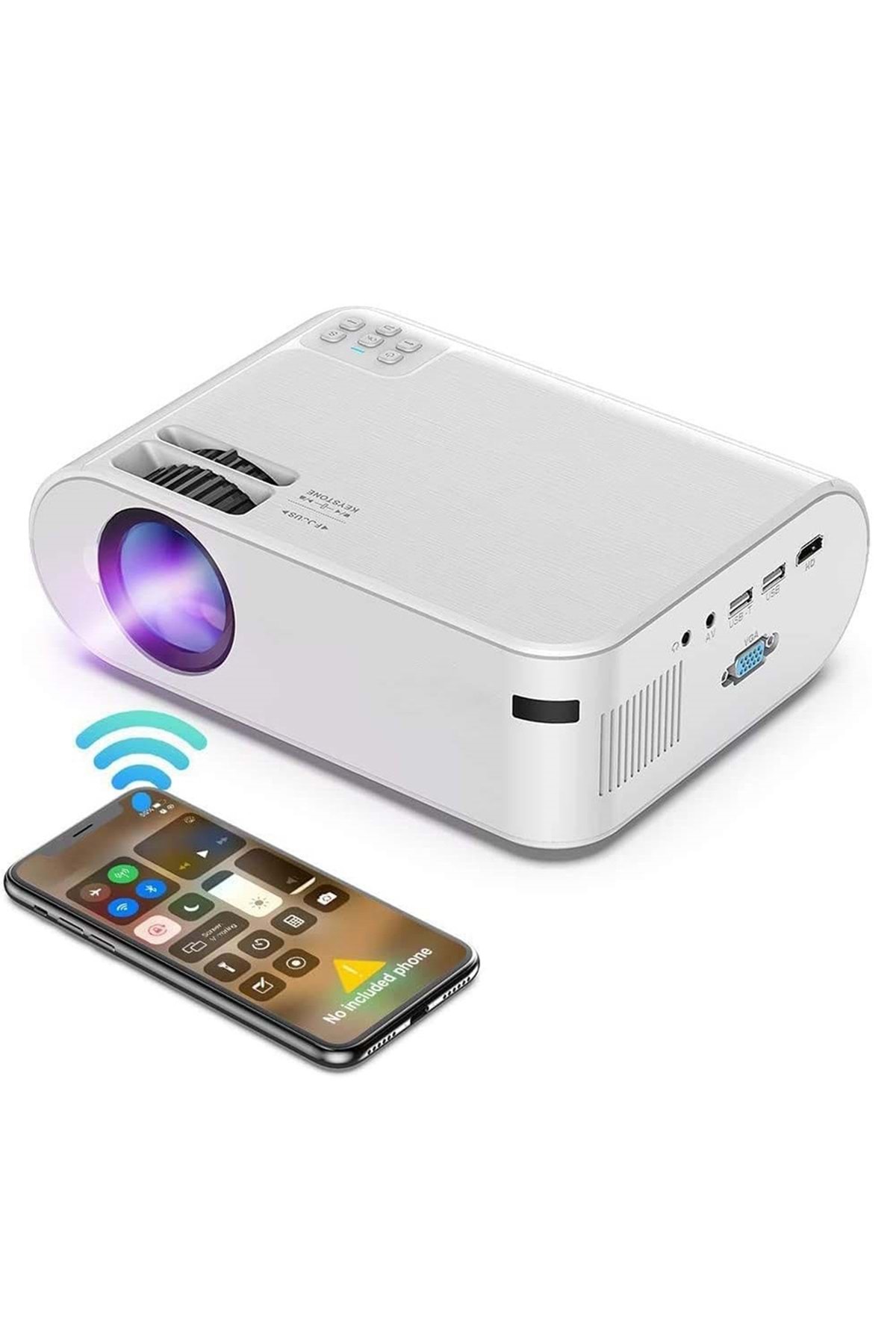 HyMark 1080P Mini Taşınabilir Wifi iOS & Android Telefon Yansıtma P62 ...