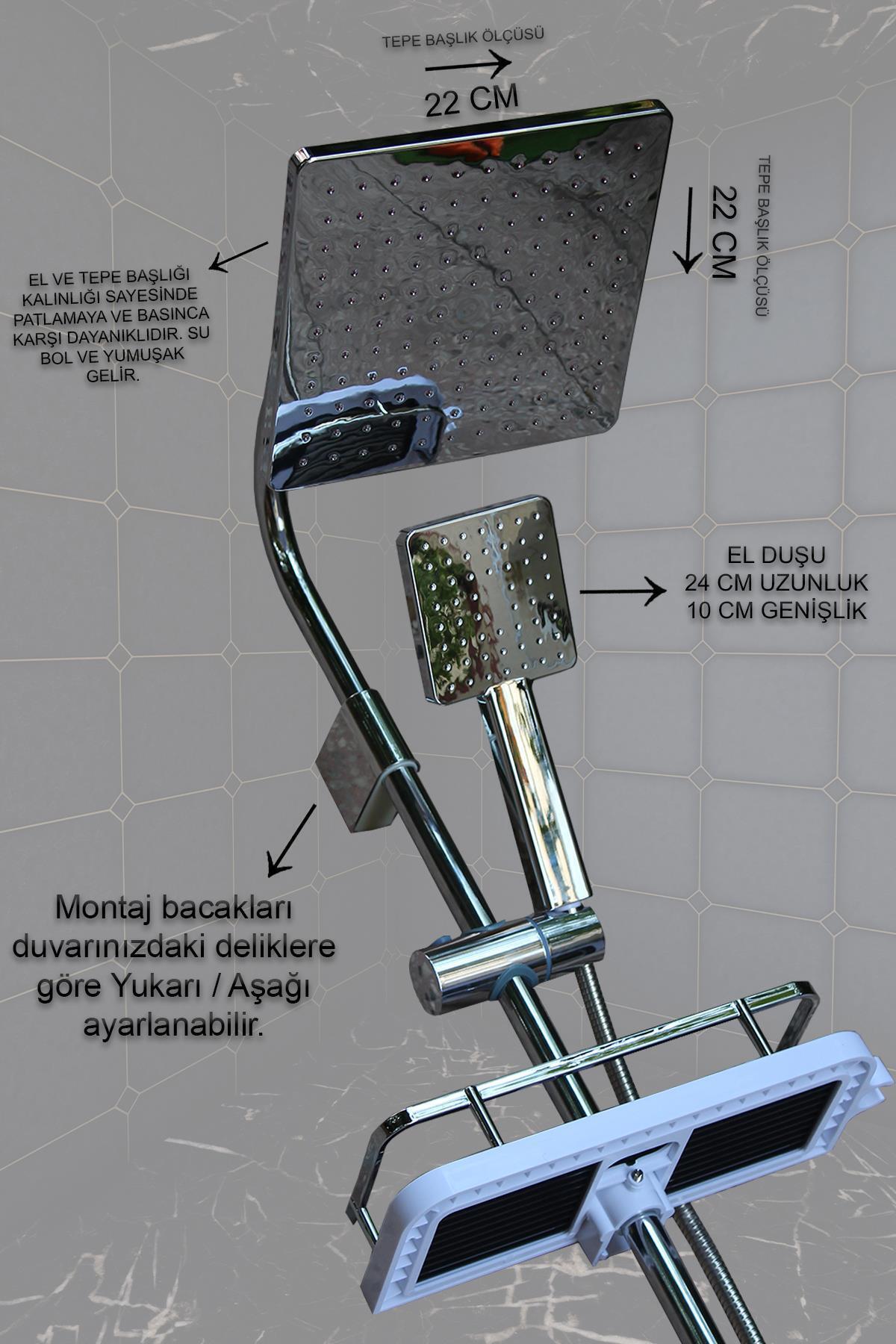 tesitay Robot Duş Seti Lüks Geniş Sabunluklu Banyo Duş Takımı El ve ...