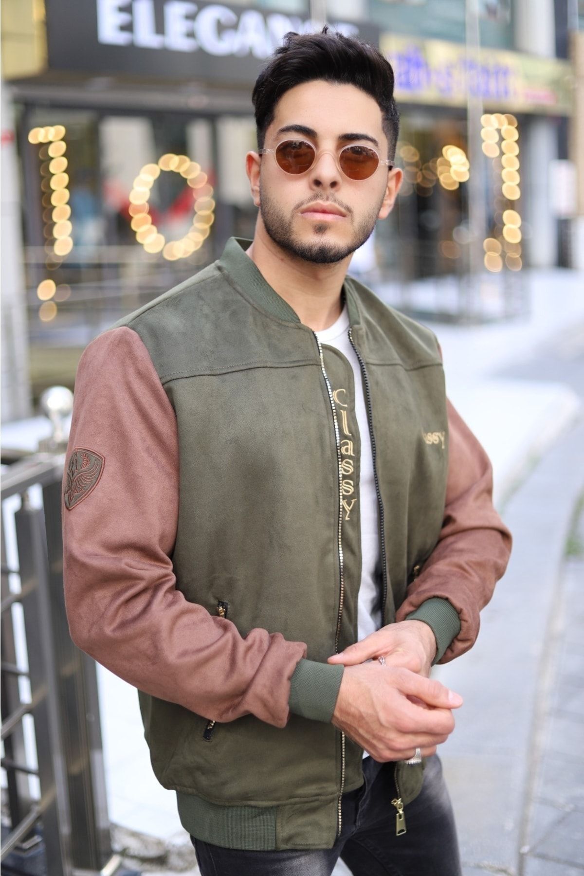 CLASSY.MODA Caket - Yani Model - Süet Kumaş - Yaka Ve Kemer Ve Kol ...