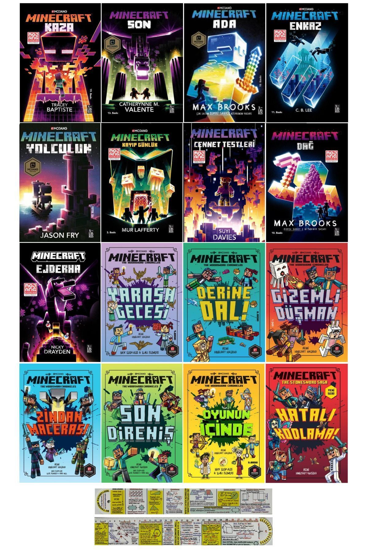 XLibris Minecraft Mojang Lisanslı 16 Kitap Set Full Eksiksiz ...