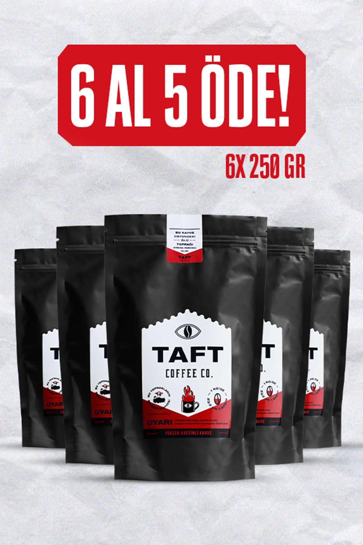 TAFT Coffee Co. Yüksek Kafeinli Filtre Kahve | 6x250gr - Fiyatı, Yorumları