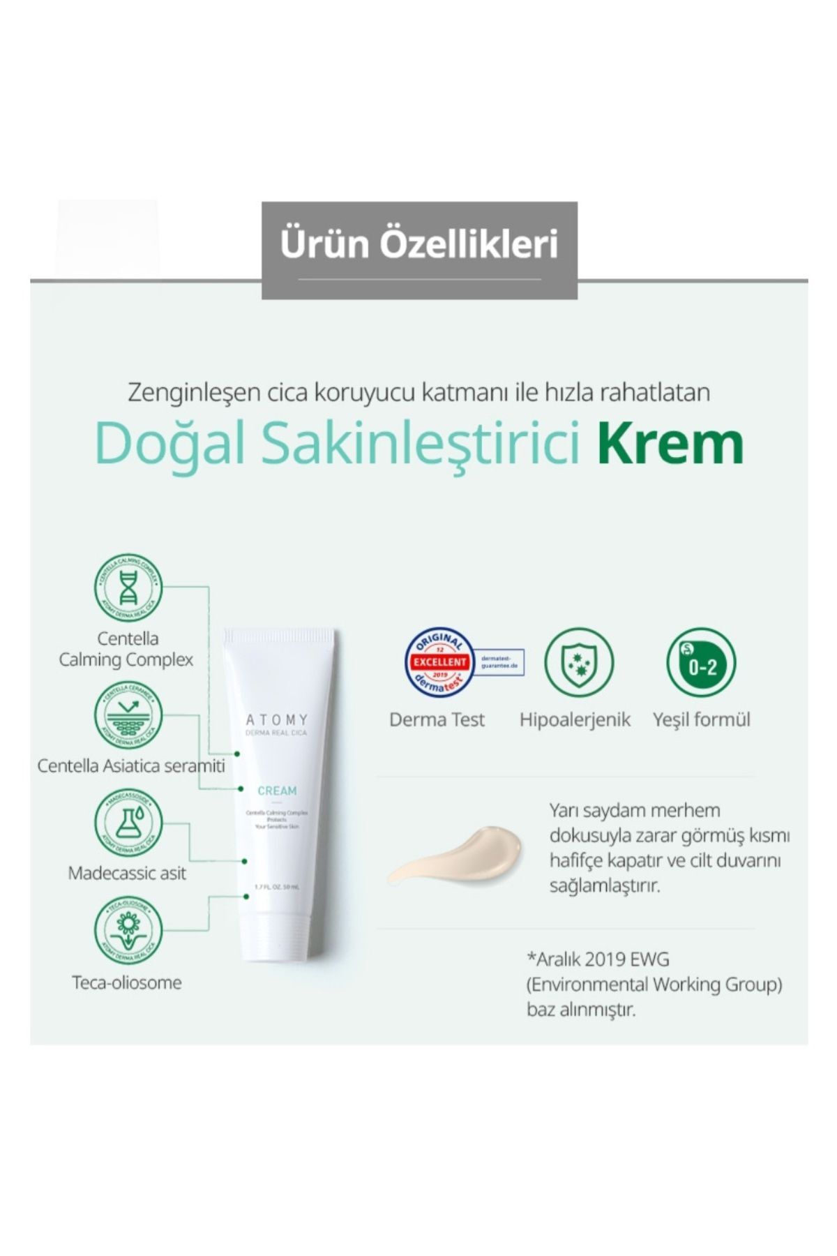 Atomy Derma Real Cica Cream - Elegant and Comfortable- Trendyol