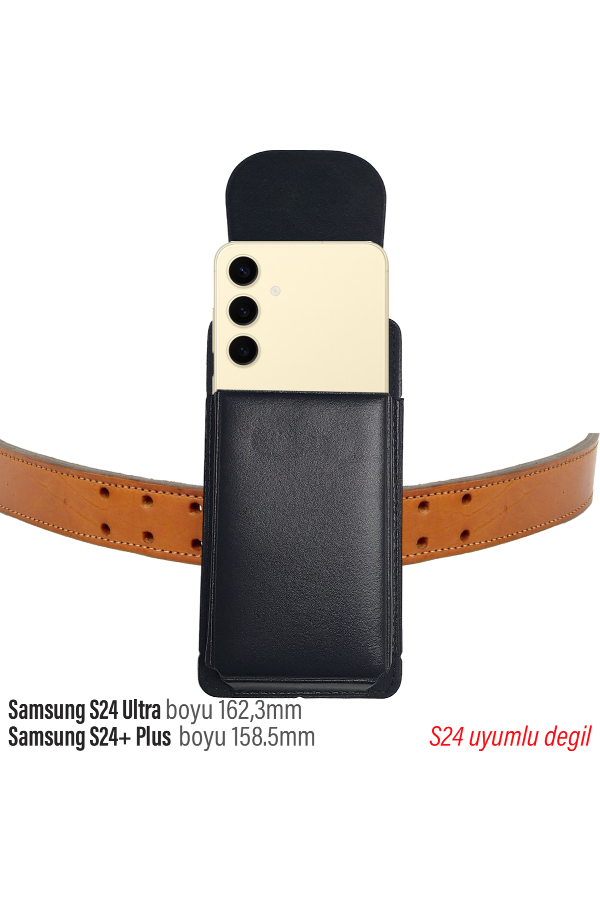 EXENAR Samsung S24 Ultra S24+ Plus Uyumlu Kemer Kılıfı Kapaklı Bel ...