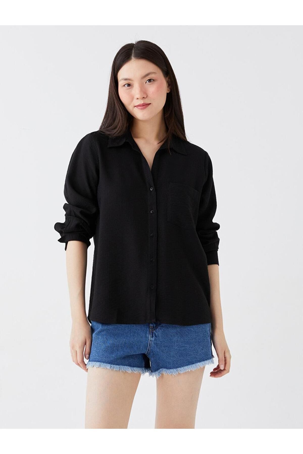 LC Waikiki LCW Vision Düz Uzun Kollu Oversize Kadın Gömlek Fiyatı ...