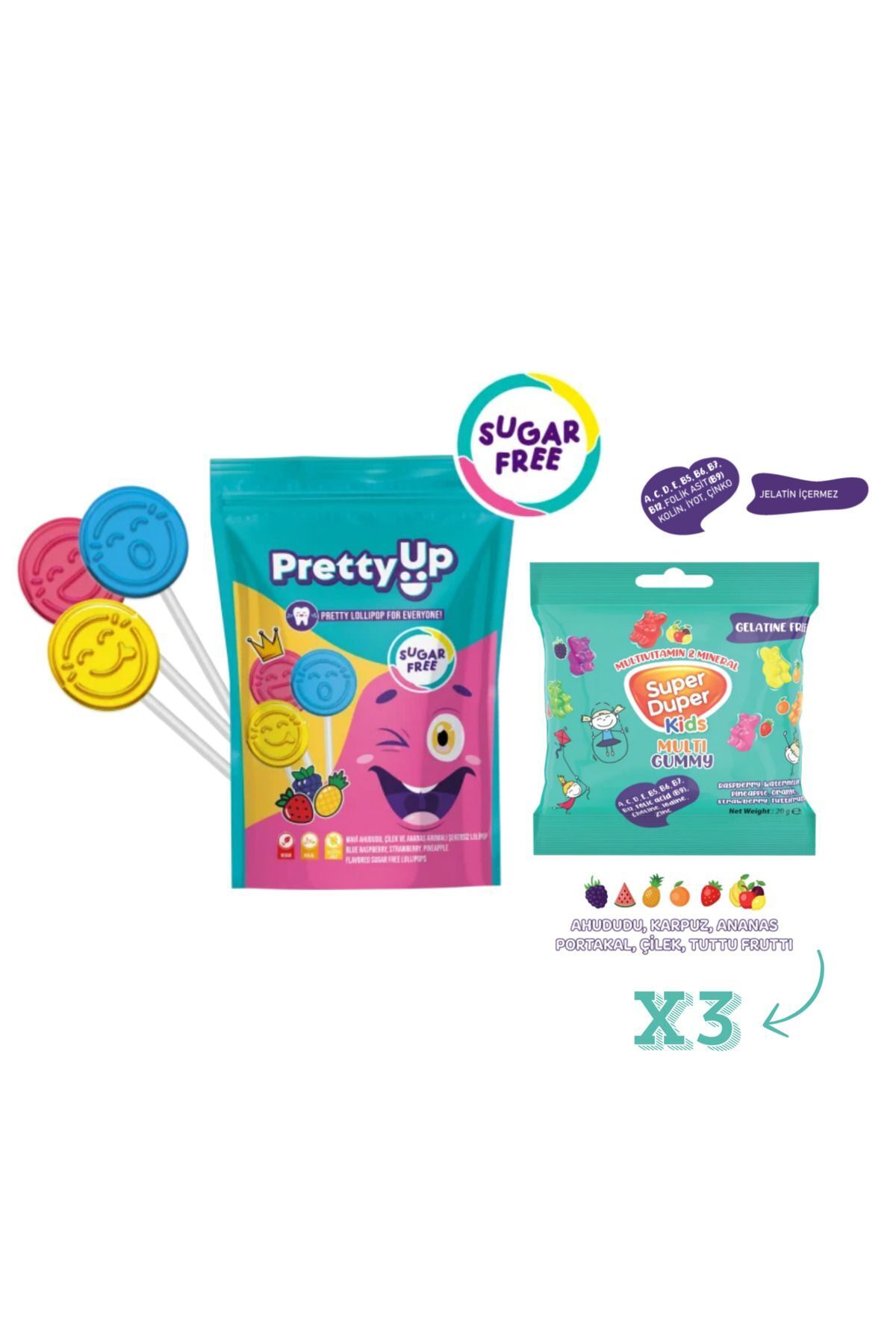 Super Duper Mutlivitamin ve Mineralli Jelibon (Kids Multi Gummy) 20gx3 ...