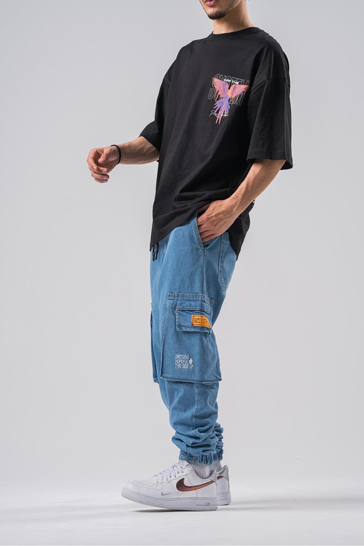 go gang own Hopeful Buz Mavisi Paça Bant ve Kargo Cep Detaylı Jean ...