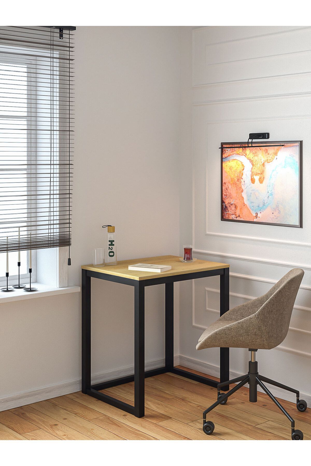 RUUMOD Hector 72 Çalışma Masası-siyah-meşe Ofis Masası Bilgisayar ...