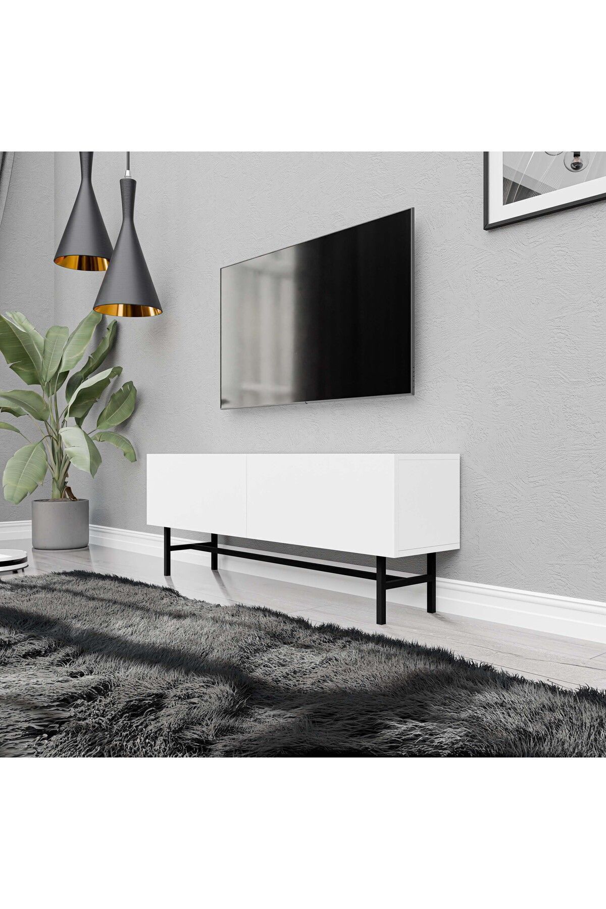 Mezza 4002 FELIX 138 CM (METAL AYAKLI) TV ÜNİTESİ BEYAZ Fiyatı ...