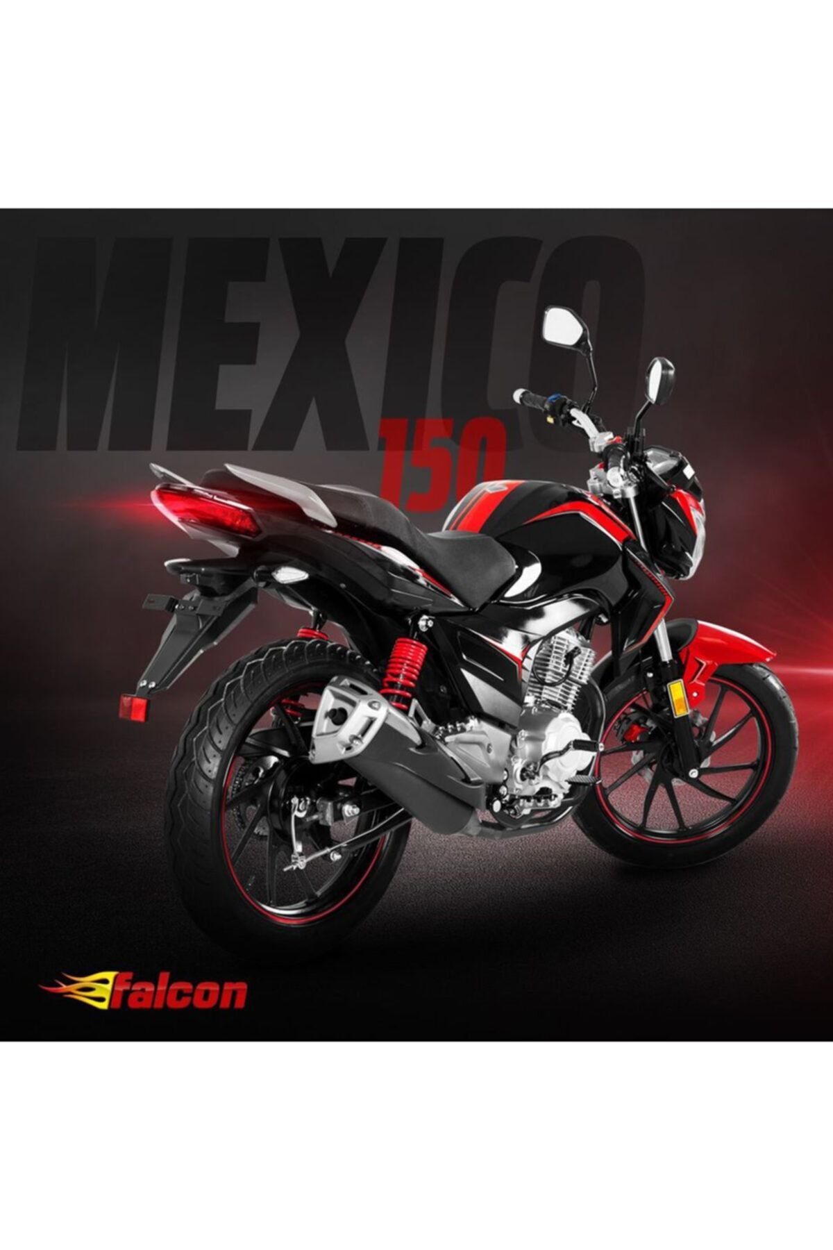 Falcon Mexico 150 Motosiklet - Siyah/kırmızı - Fiyatı, Yorumları