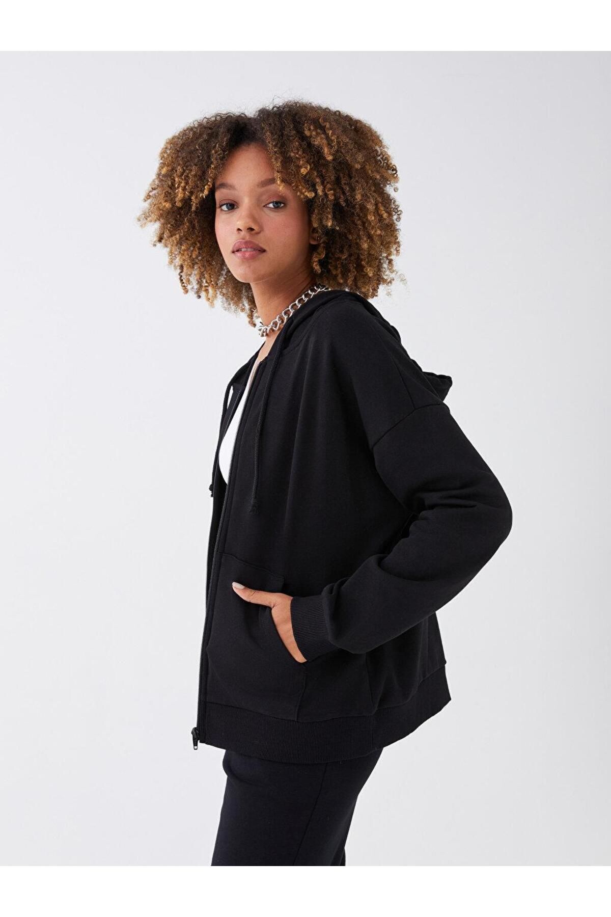 LC Waikiki LCW Vision Kapüşonlu Düz Uzun Kollu Kadın Spor Hırka Fiyatı ...