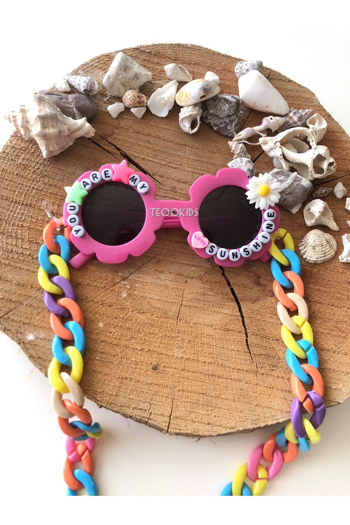 peonte Papatya Model kız çocuk güneş gözlüğü takımı gözlük askılı ...