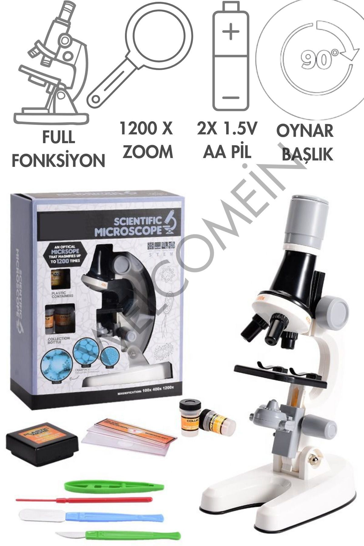 welcomein Işıklı Objektif Mikroskop Çocuklar İçin Ders Ve Eğitim Okulda ...