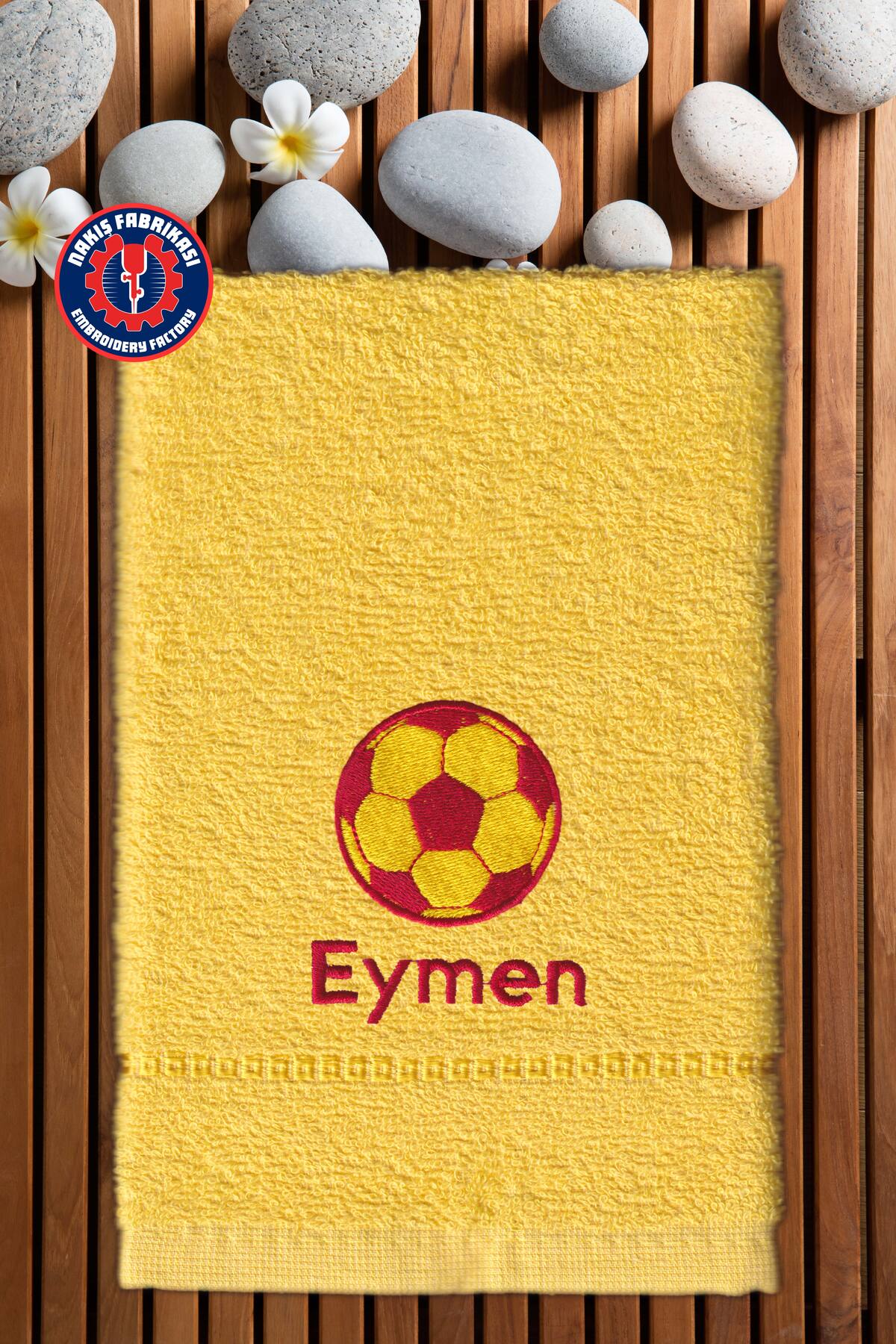 Nakış Fabrikası Kişiye Özel isimli GS-Futbol Topu Nakış işlemeli 30x50 Boyut - %100 Pamuklu El ...